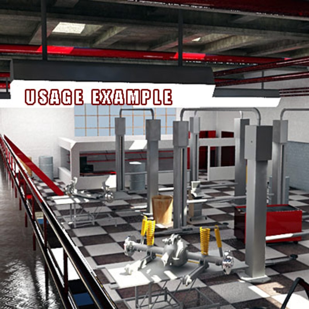 3d Service Station Model