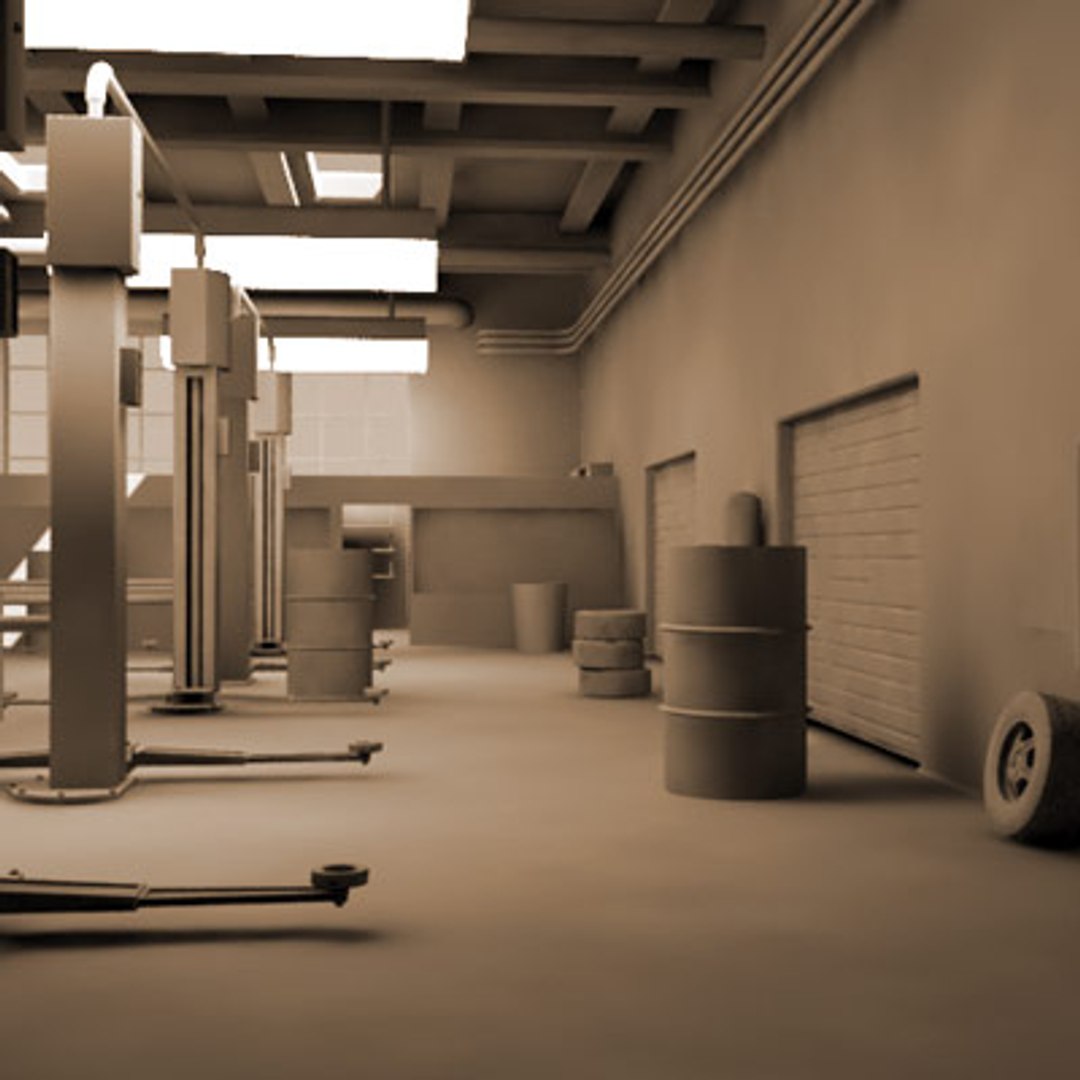 3d Service Station Model