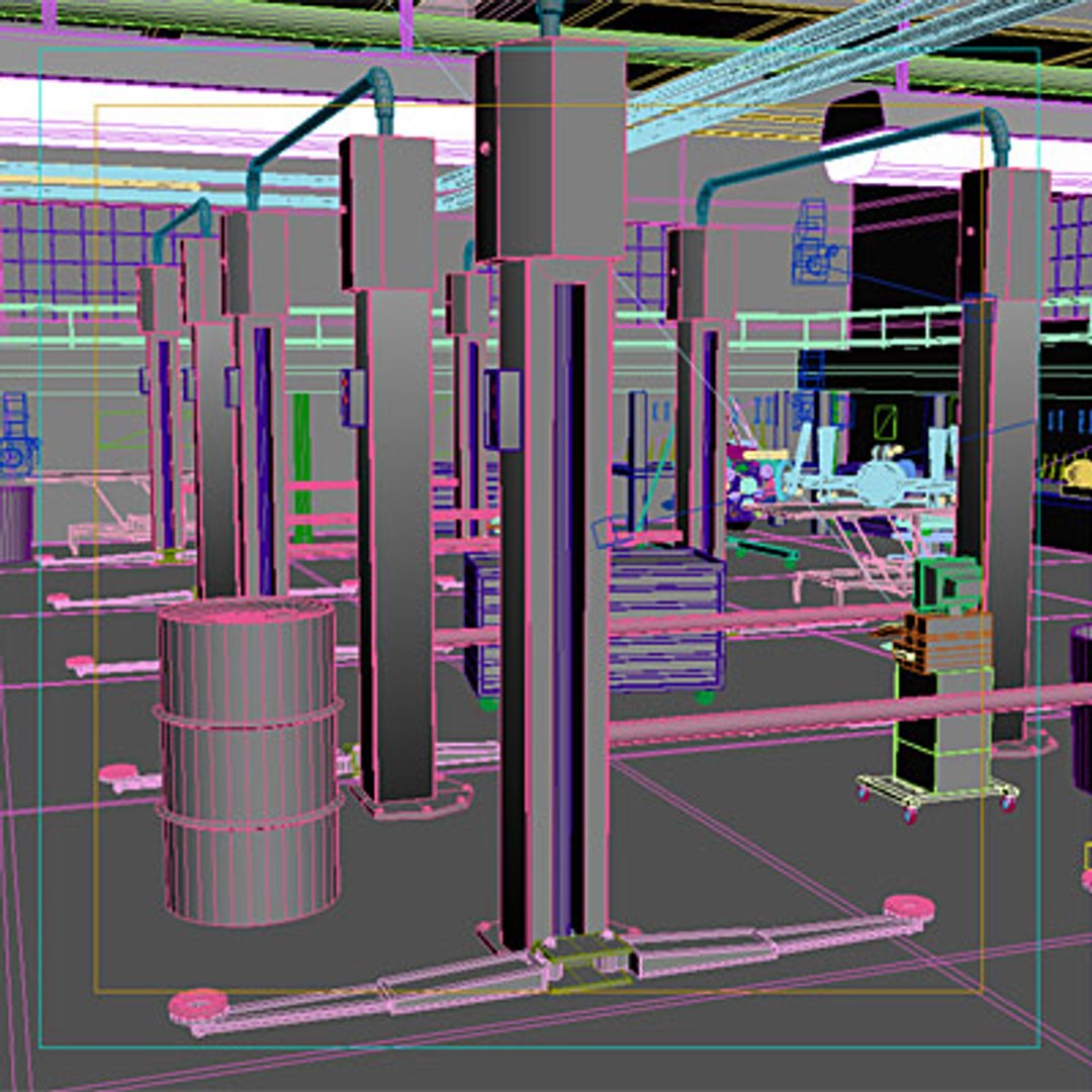3d Service Station Model