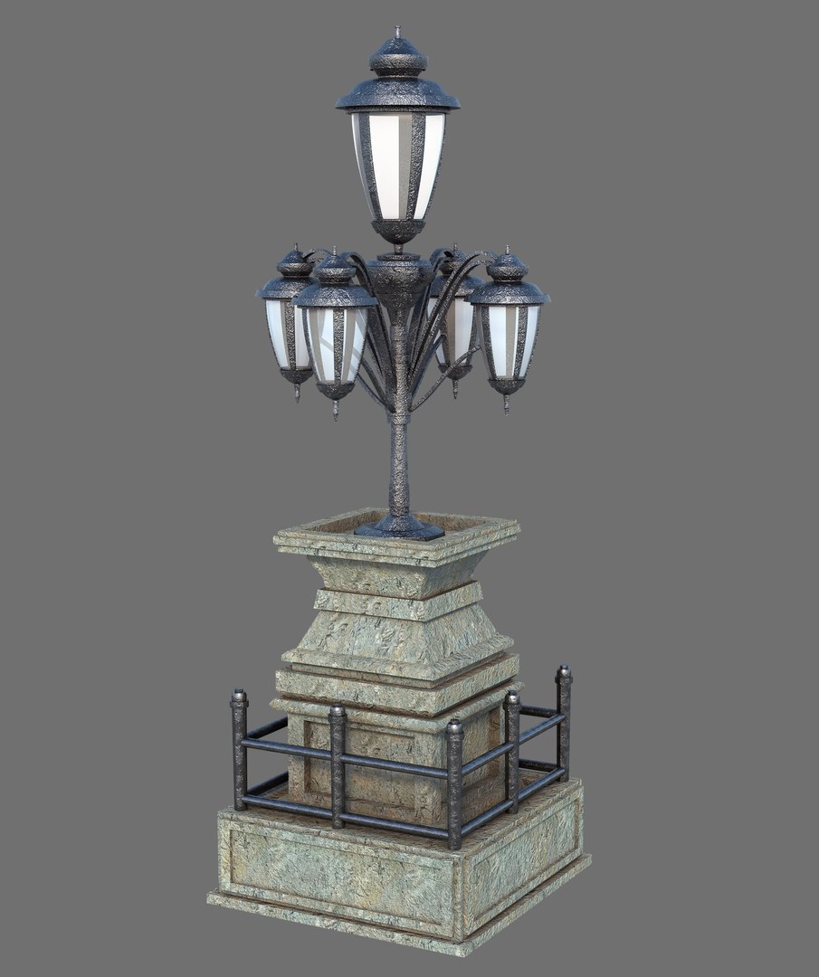 3D lamp classic pillar - TurboSquid 1403287