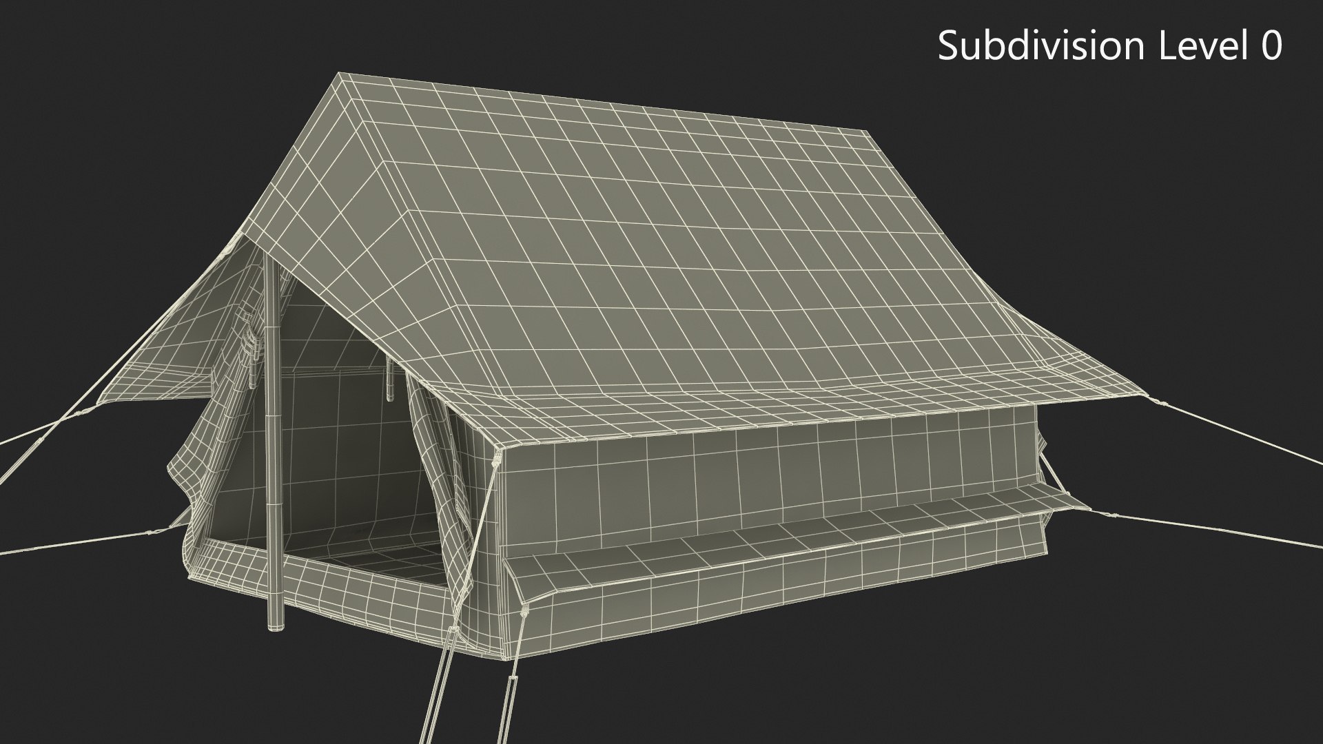 Vintage Sand Color Scout Tent Open 3D Model - TurboSquid 2250116