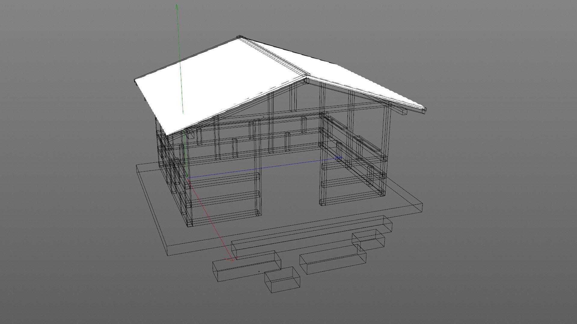 3D Model Outdoor Wooden Pavilion - TurboSquid 2392877