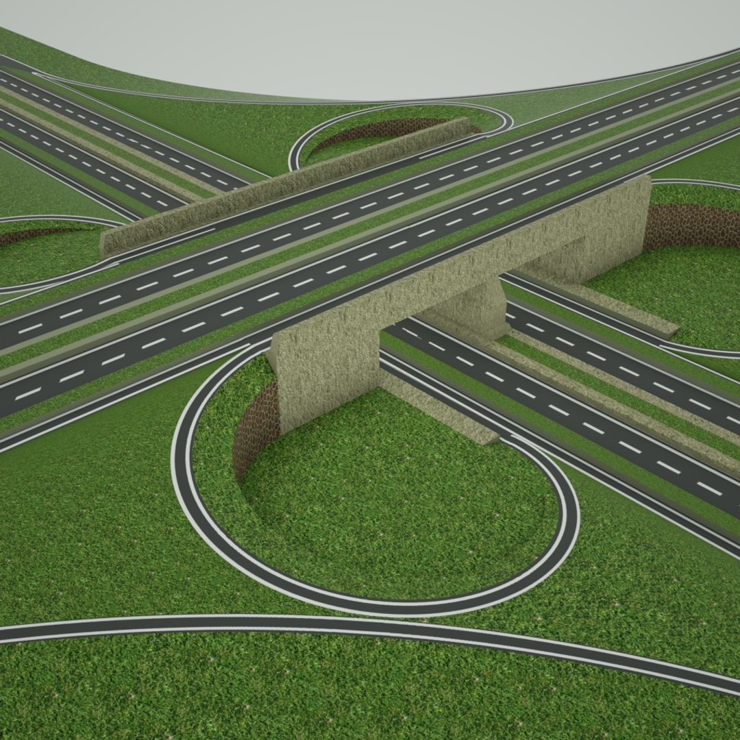 Freeway Interchange 3d Model