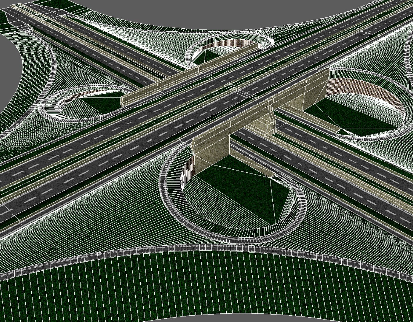 Freeway Interchange 3d Model