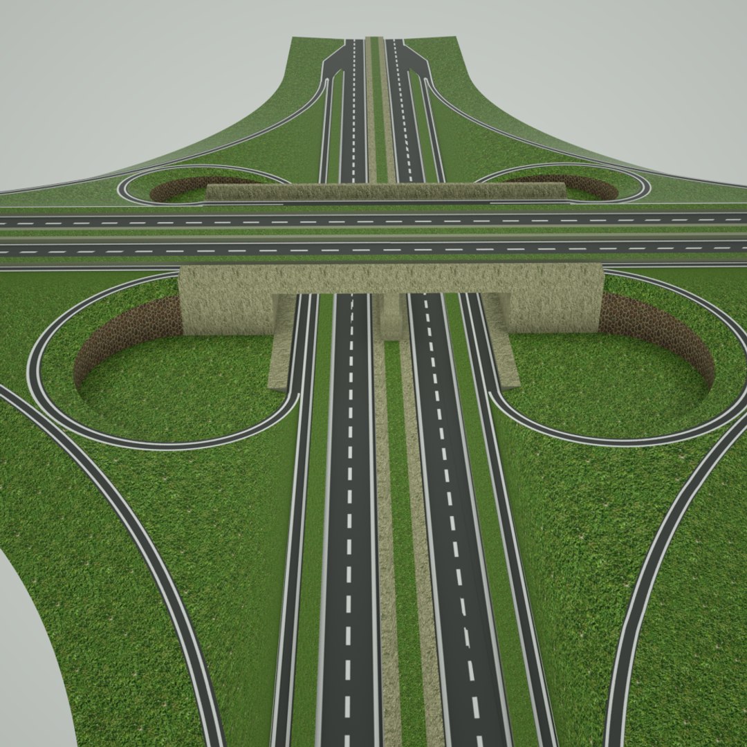 Freeway Interchange 3d Model