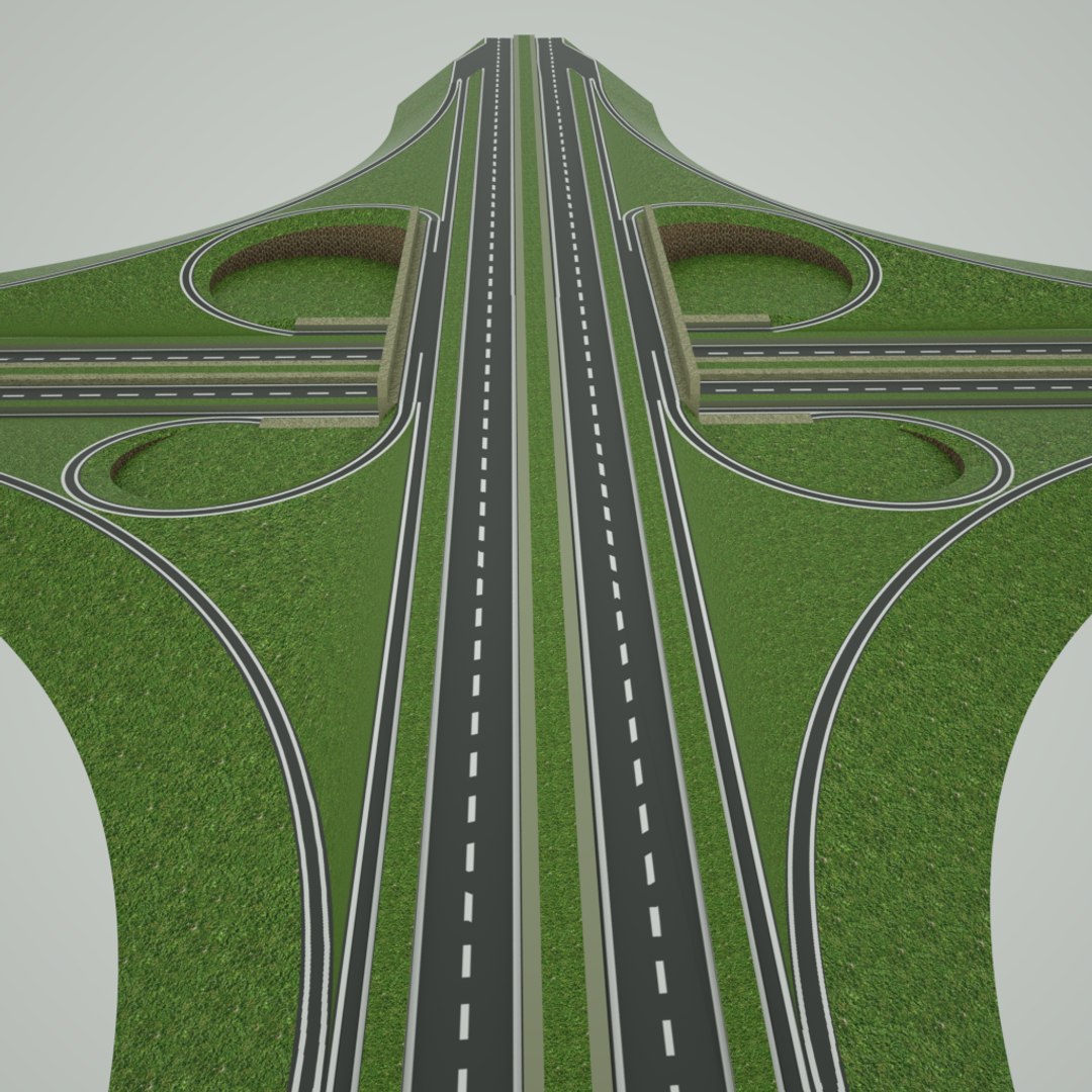 Freeway Interchange 3d Model