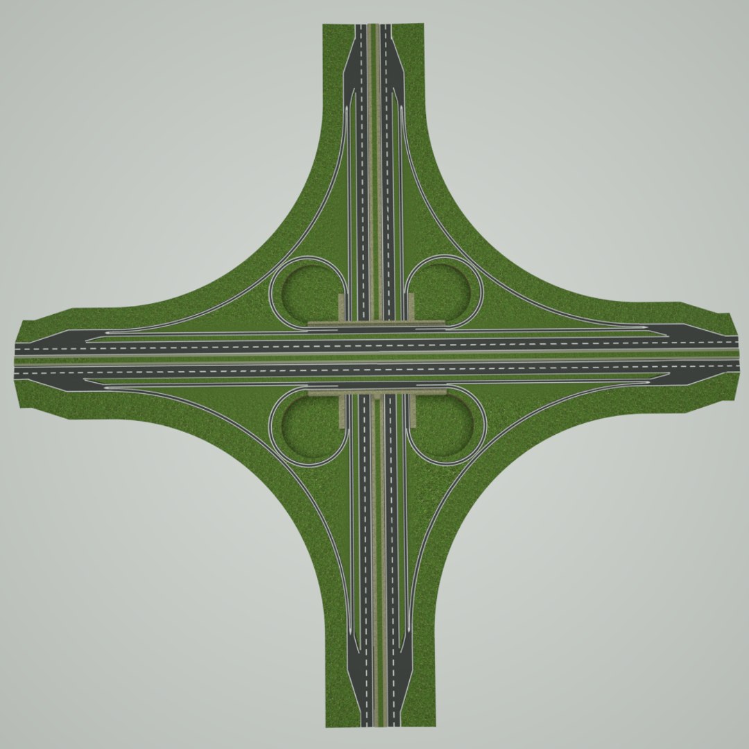 Freeway Interchange 3d Model