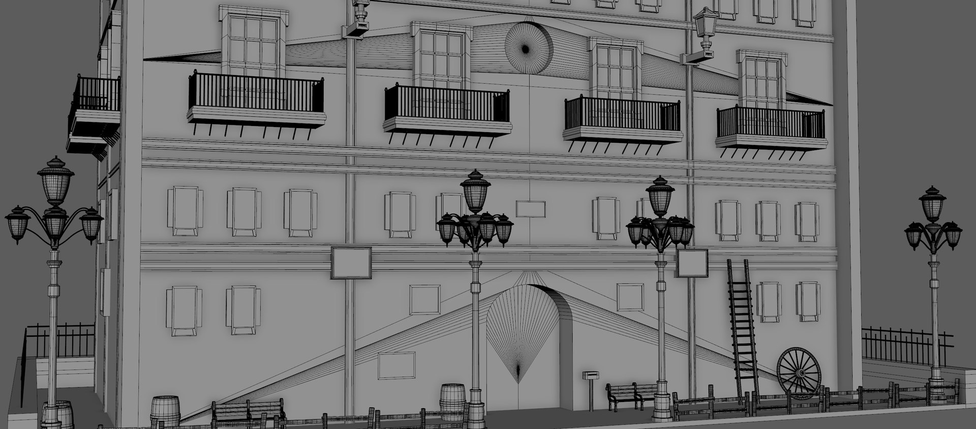 Fantasy building orange model - TurboSquid 1318029