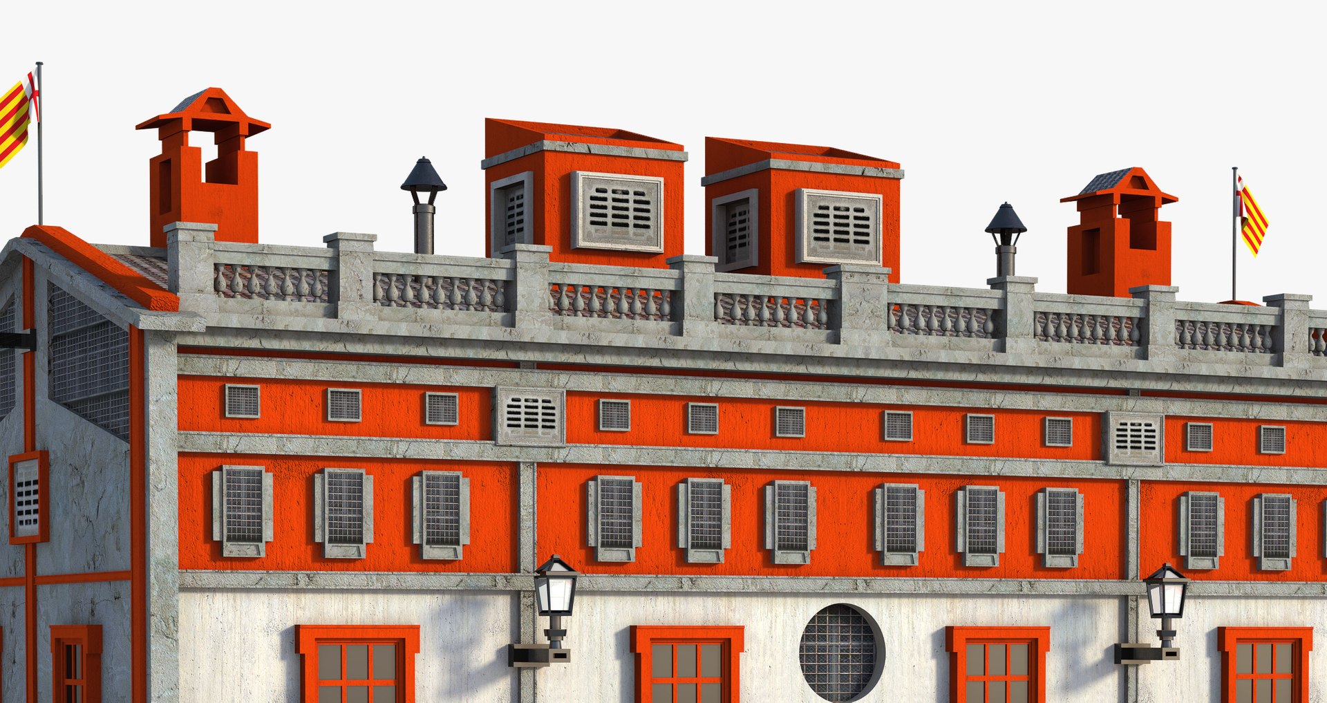 Fantasy building orange model - TurboSquid 1318029