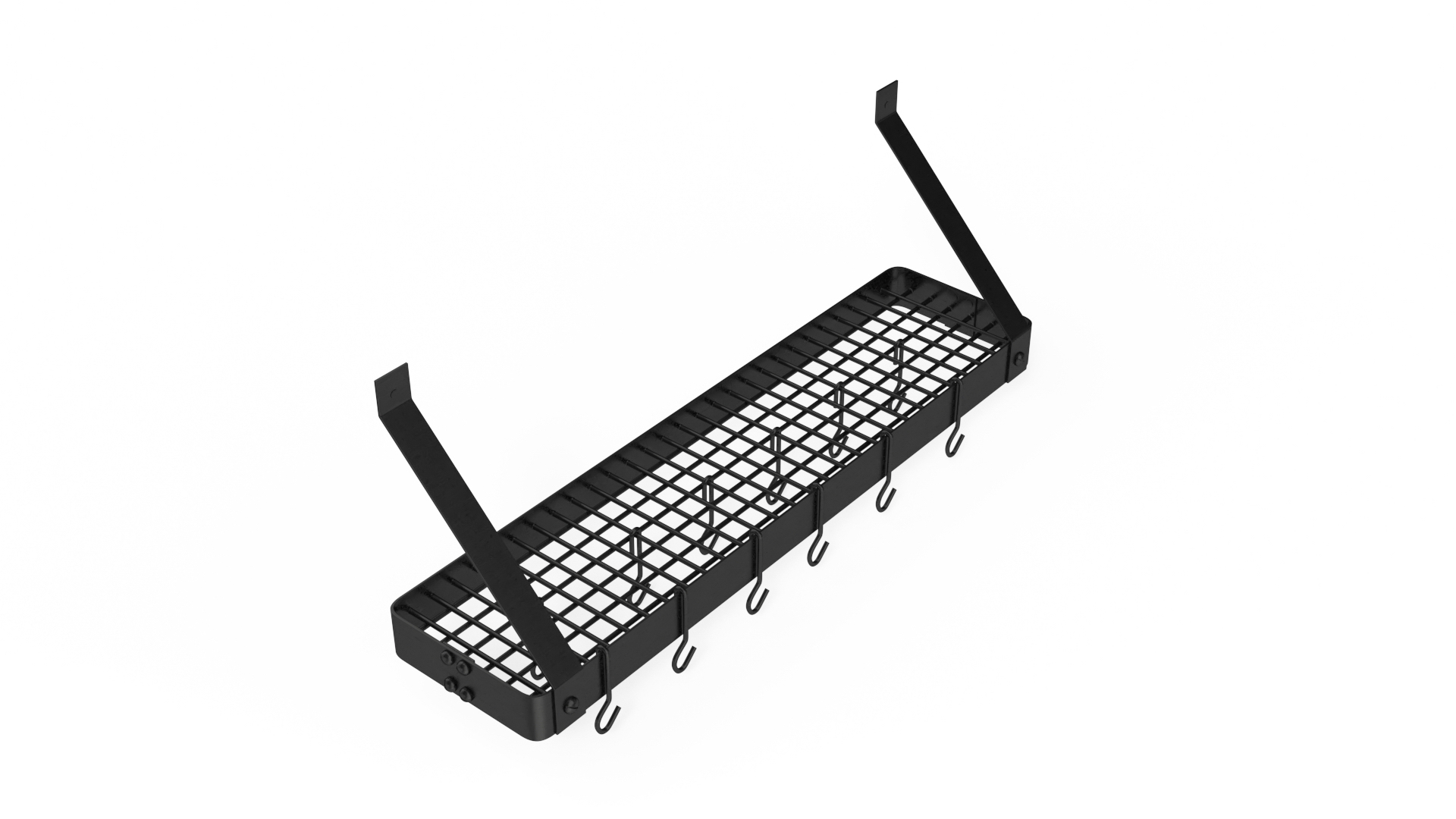 Square Grid Wall Mount Pot Rack Black 3D Model - TurboSquid 2156987