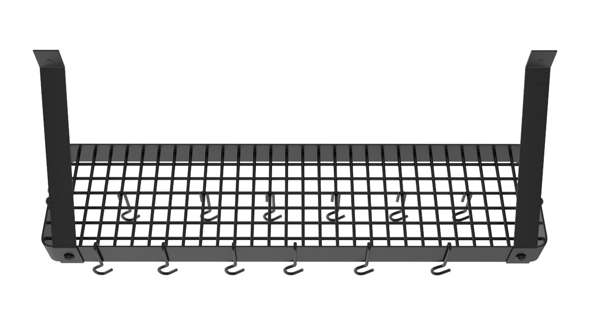 Square Grid Wall Mount Pot Rack Black 3D Model - TurboSquid 2156987