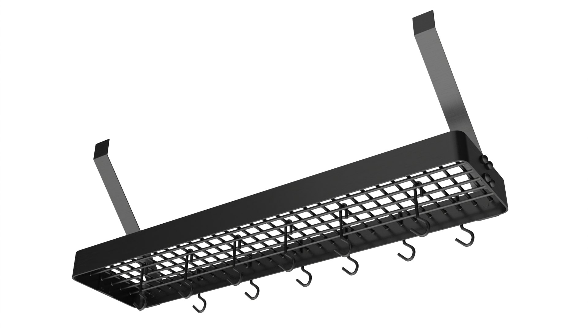 Square Grid Wall Mount Pot Rack Black 3D Model - TurboSquid 2156987