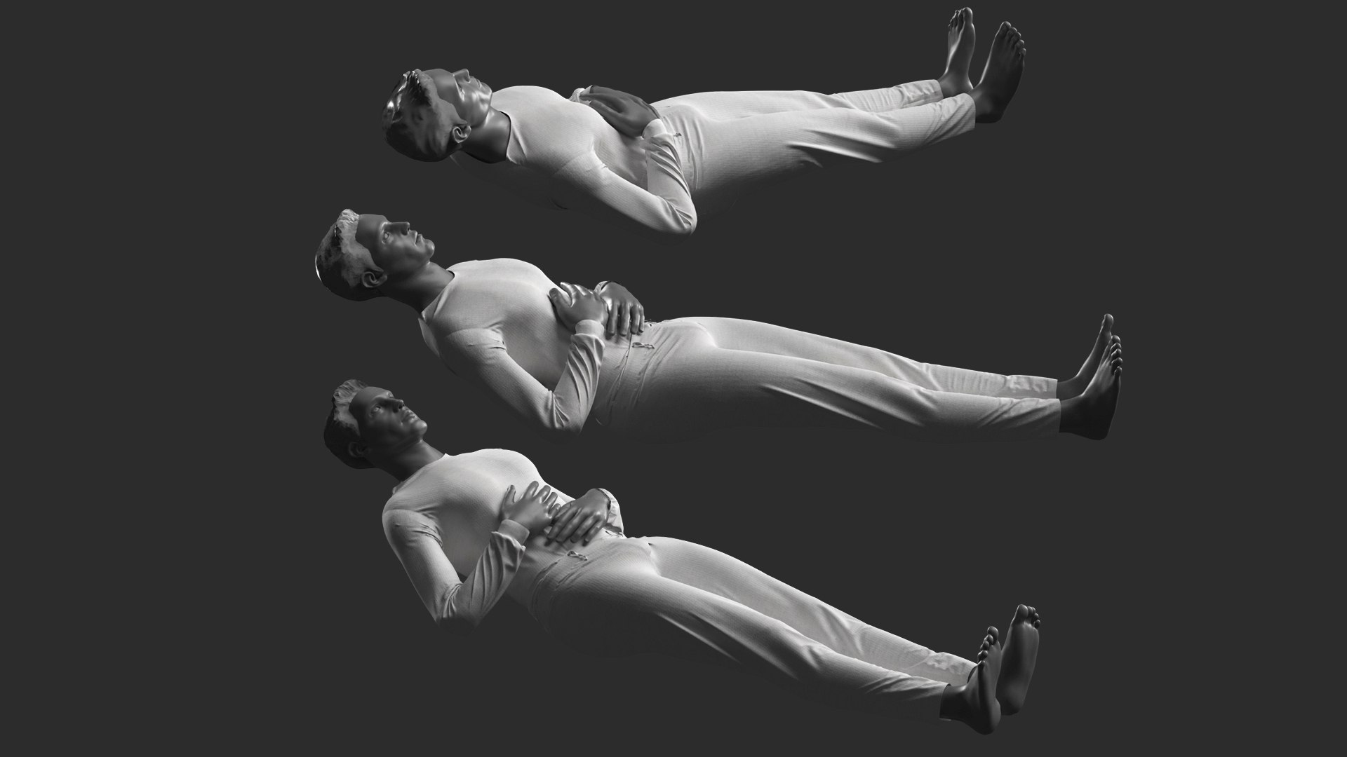 Man Mannequin Lying 5 Tomography Poses 3D Model - TurboSquid 1854371