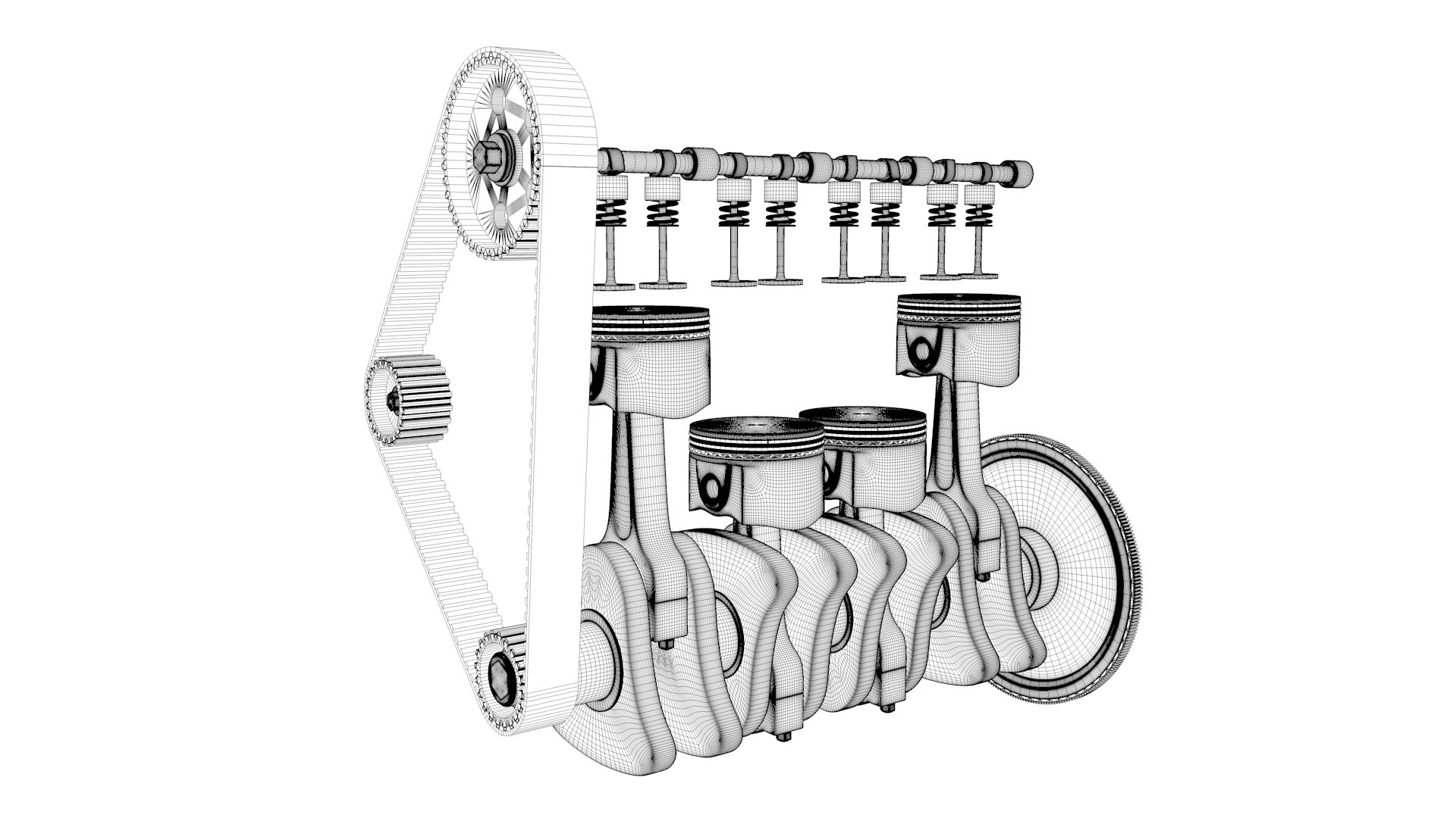 High poly piston engine 3D model model - TurboSquid 1810072