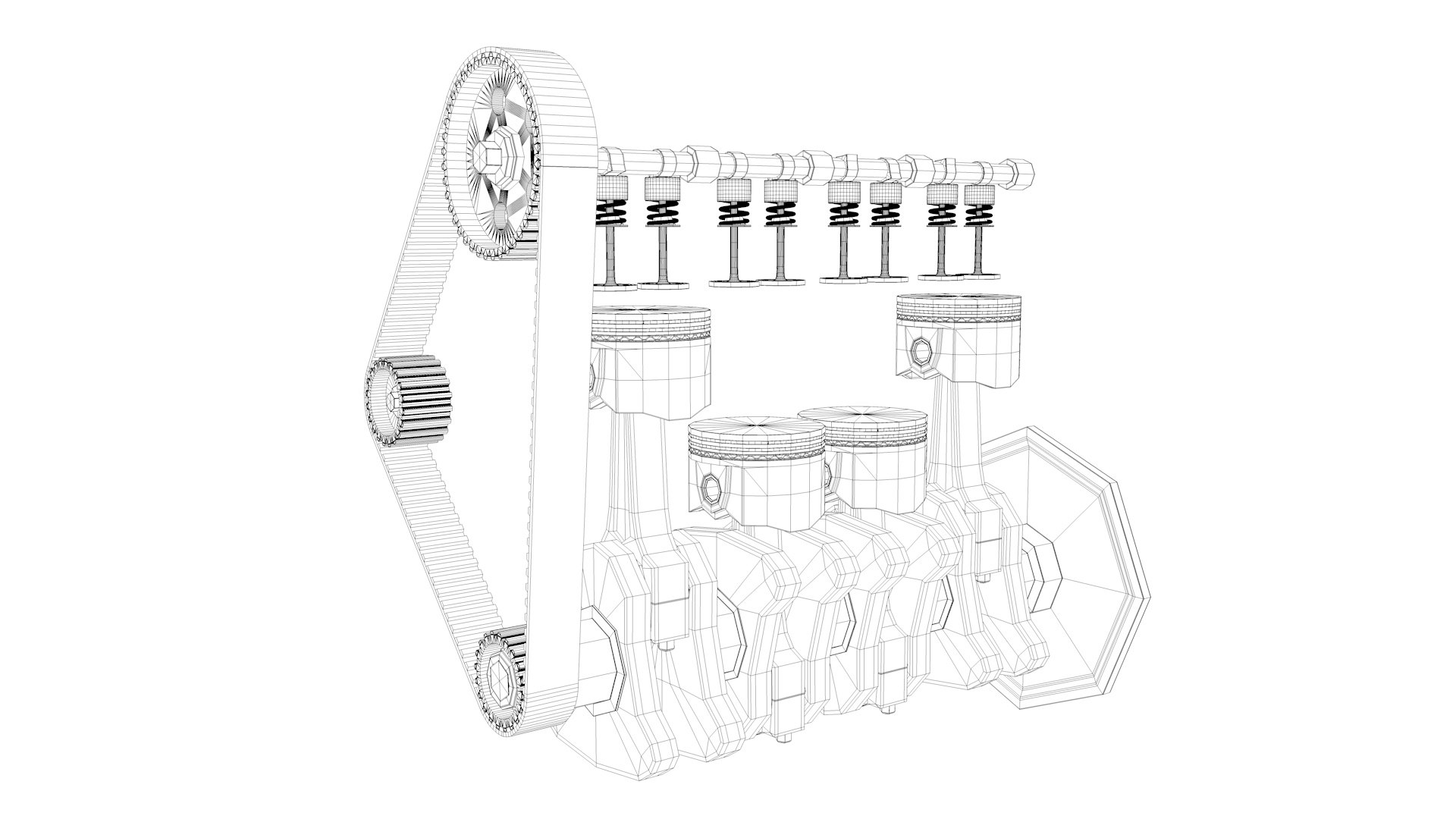 High poly piston engine 3D model model - TurboSquid 1810072