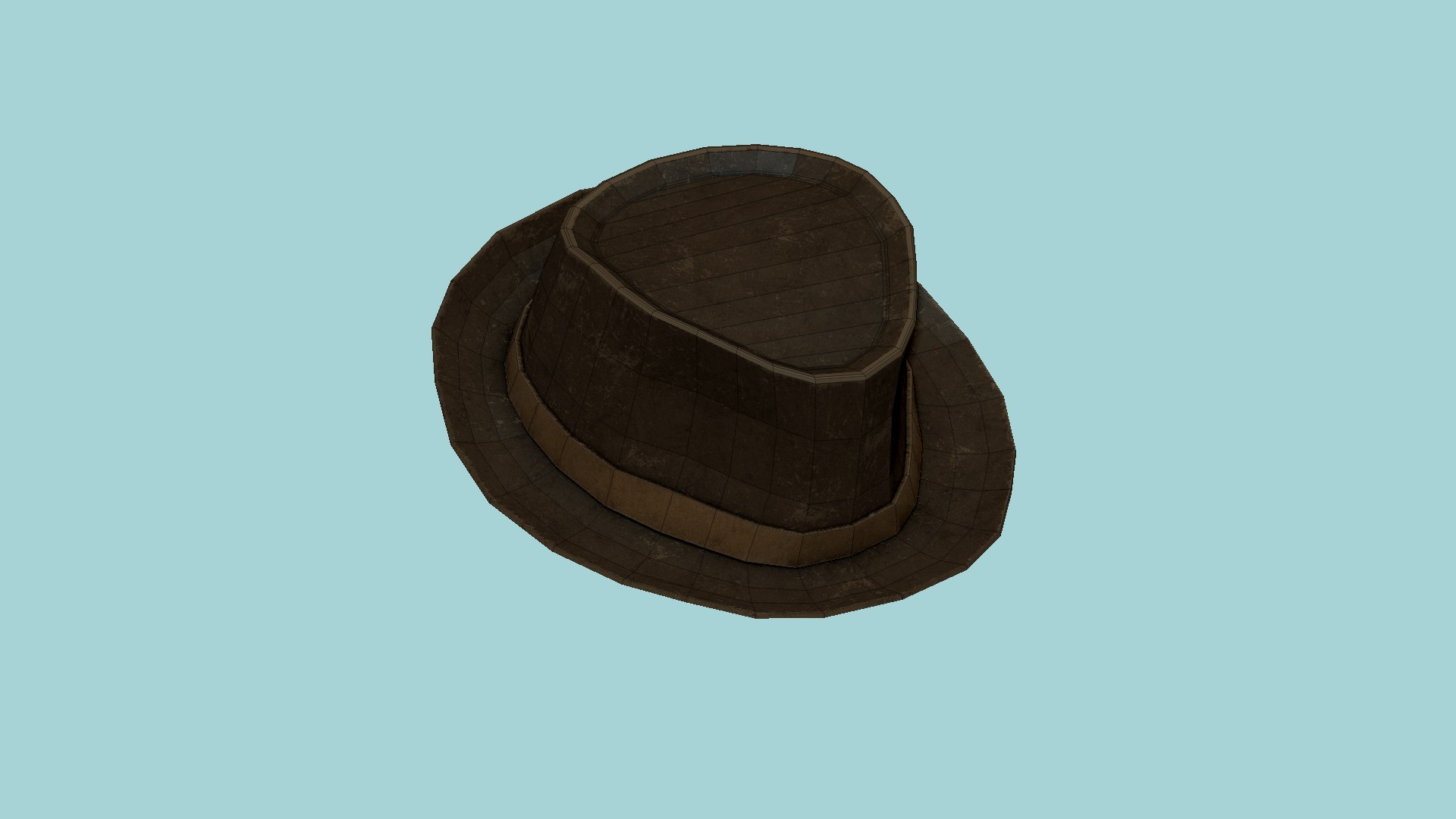 Rust Leather Trilby Hat - Character Design Fashion 3D model ...