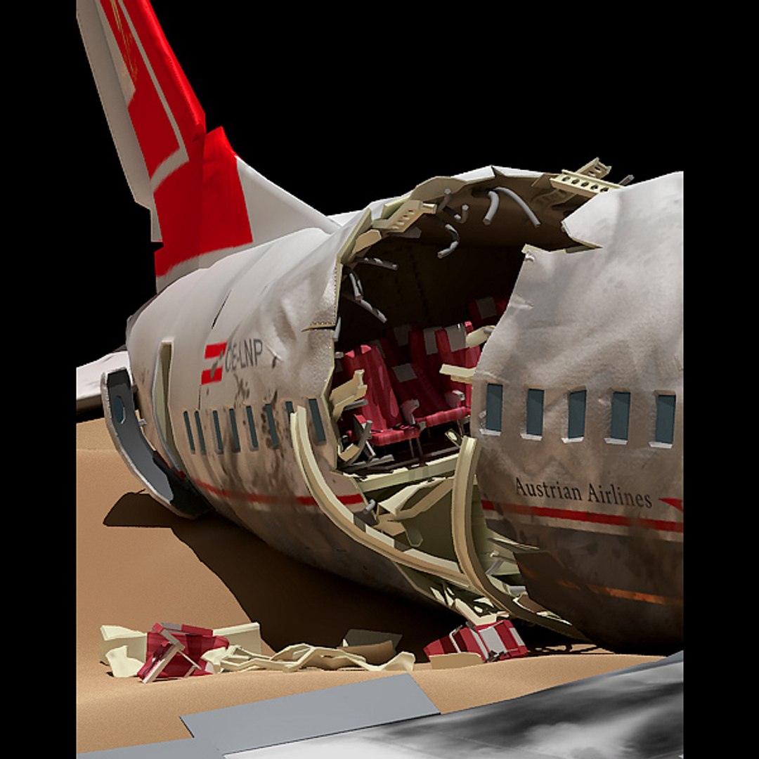 3d Crashed Airplane Model