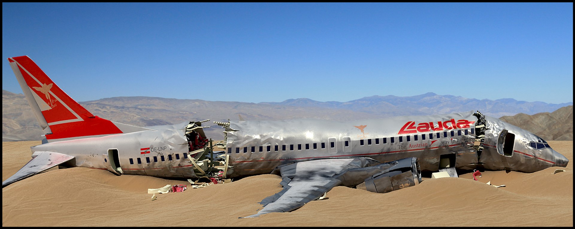 3d Crashed Airplane Model