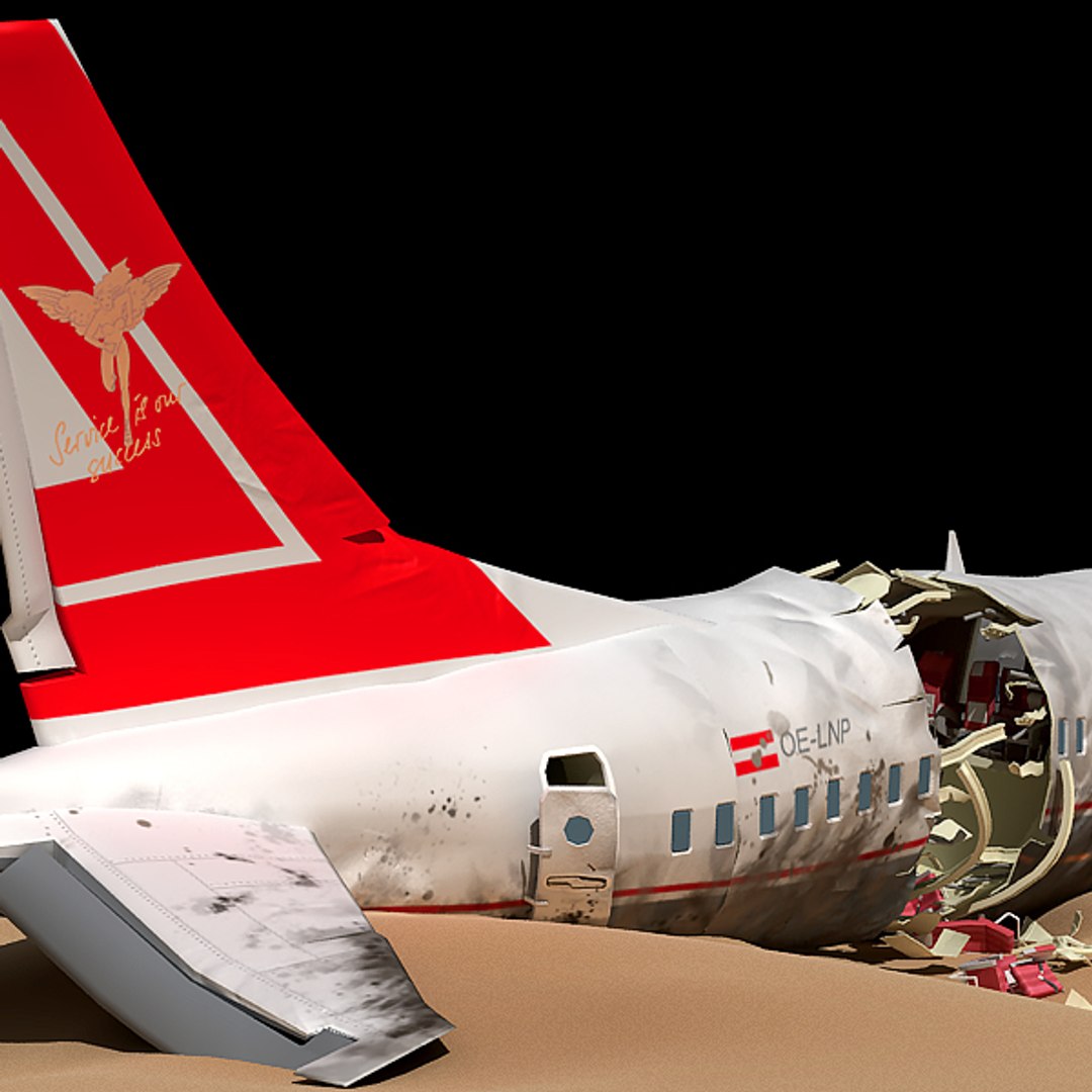 3d Crashed Airplane Model