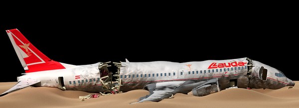 3d crashed airplane model