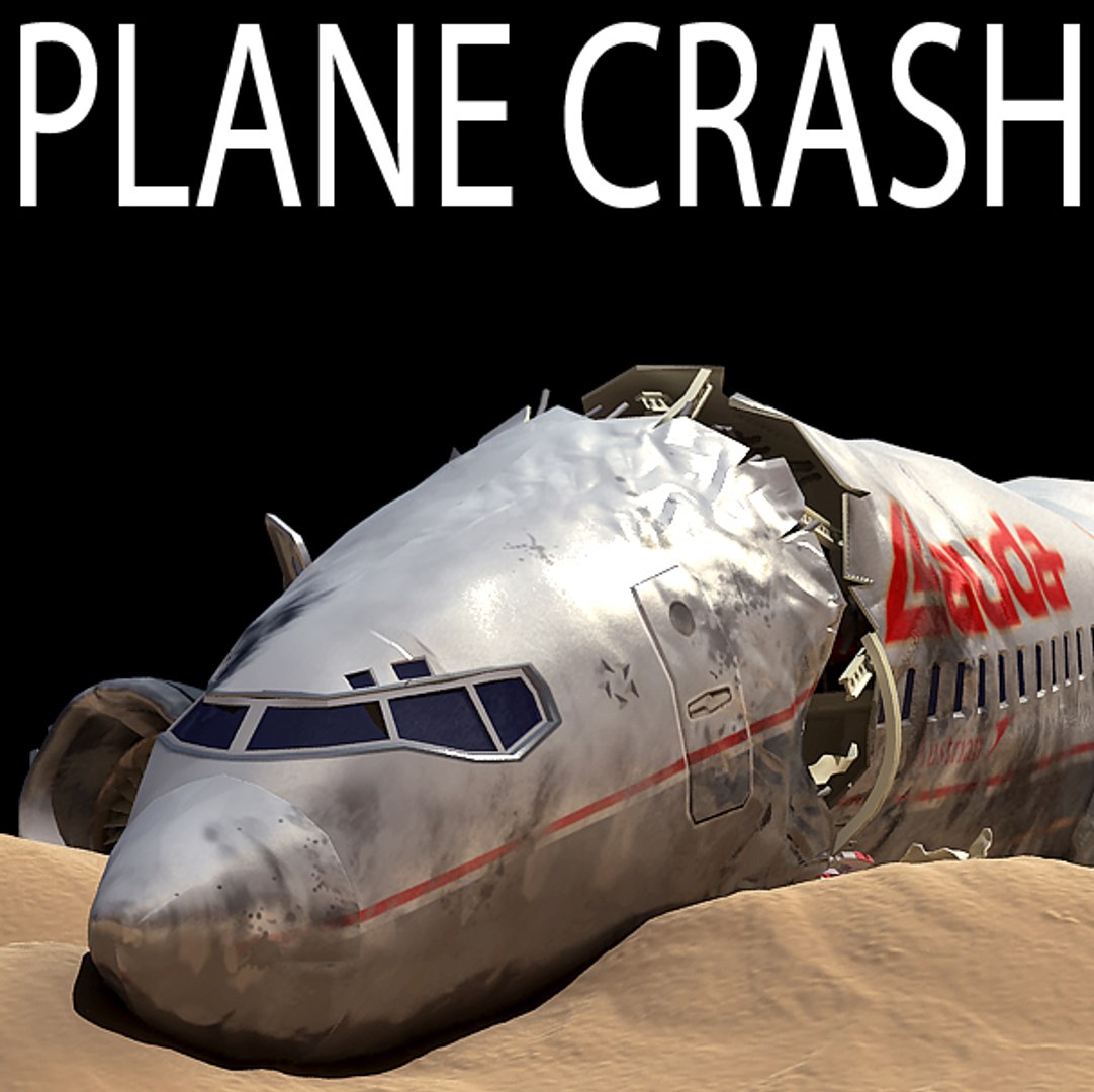3d crashed airplane model