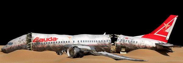 3d crashed airplane model