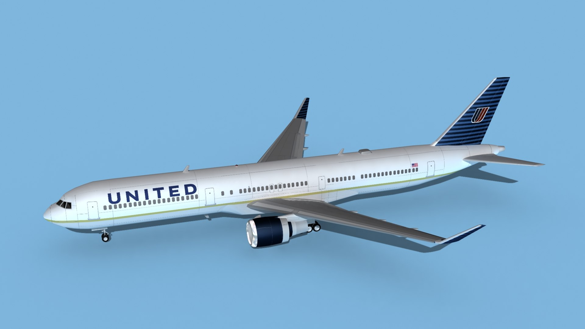 3D Boeing 767-400 United Airlines 3 Model - TurboSquid 1912377
