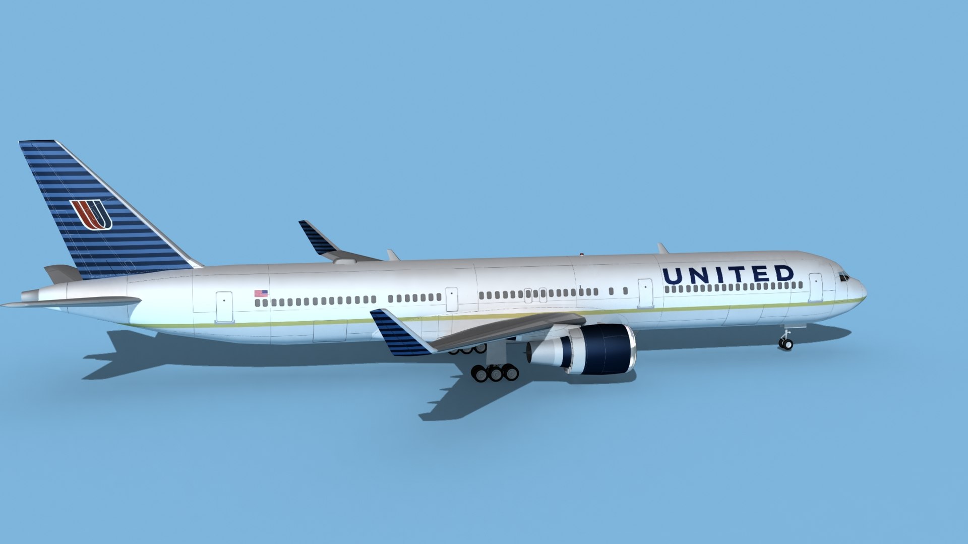 3D Boeing 767-400 United Airlines 3 Model - TurboSquid 1912377