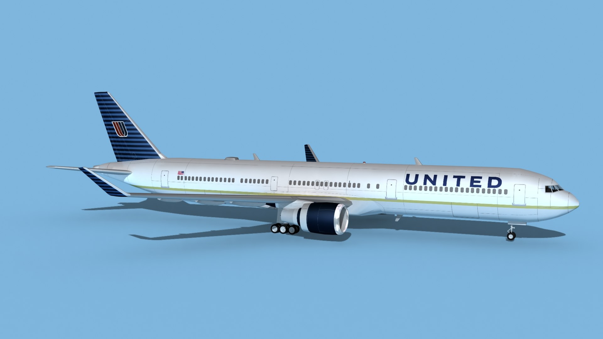 3D Boeing 767-400 United Airlines 3 Model - TurboSquid 1912377
