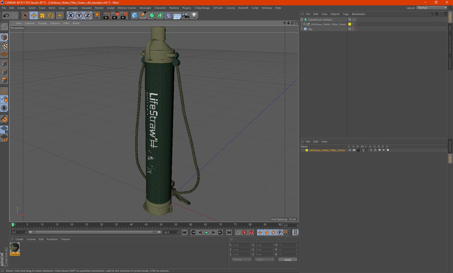 3D model LifeStraw Water Filter Green - TurboSquid 1953349