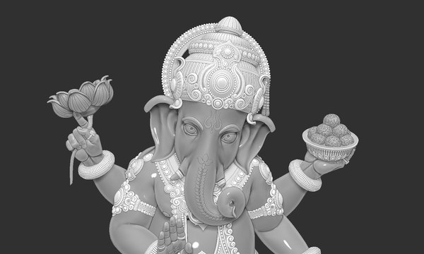 3d ganesh sculpture model