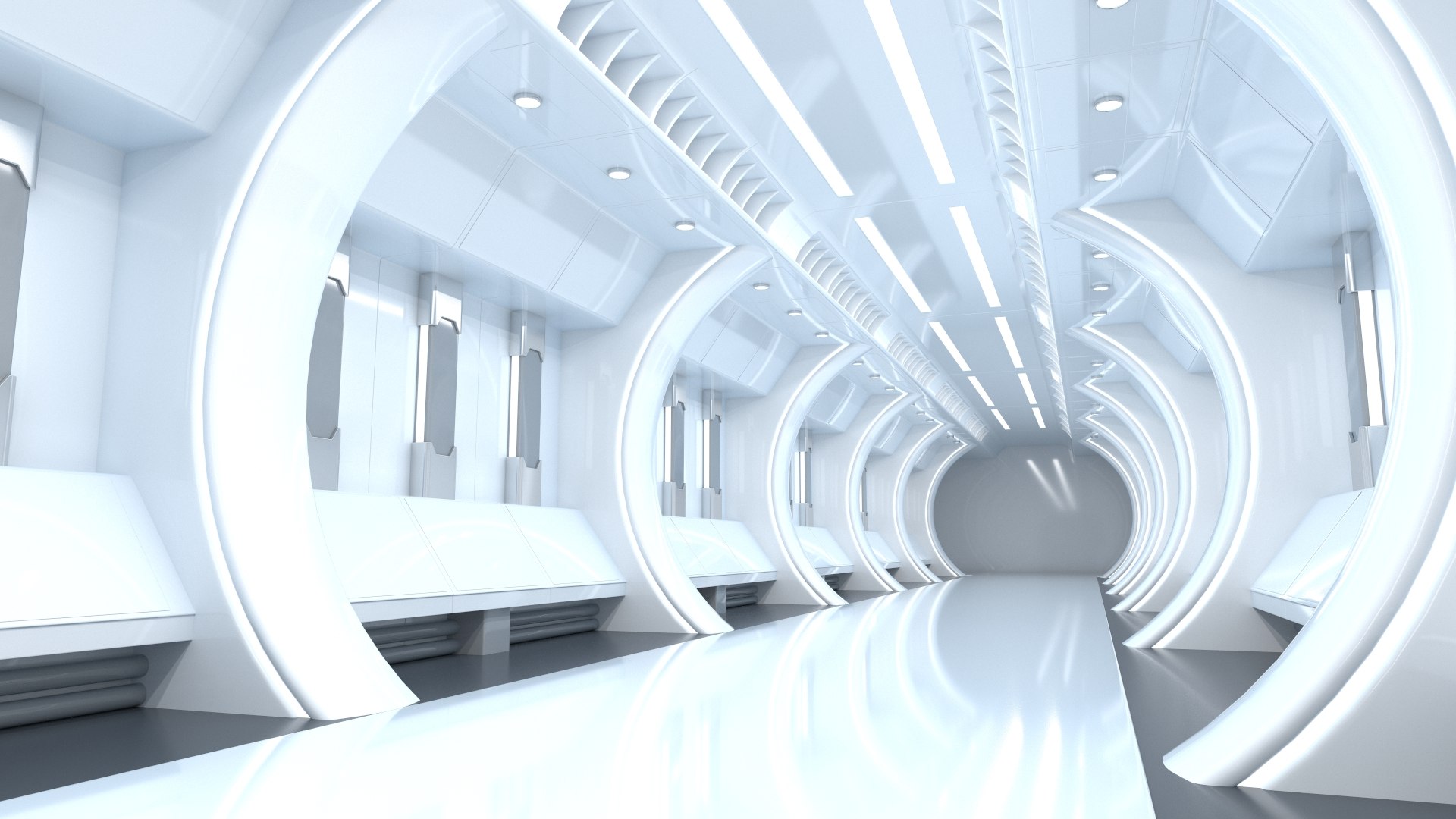 3D Sci-Fi Futuristic Corridor Model - TurboSquid 2094547