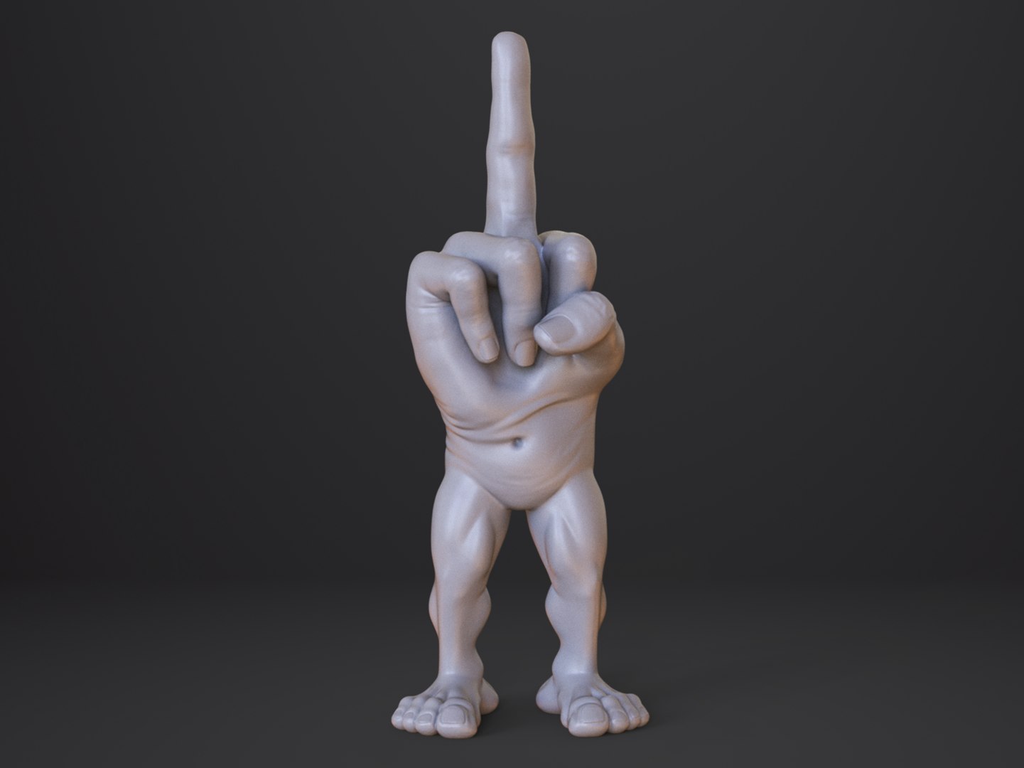 Hand Monster Character - Middle Finger Up Hand Gesture 3D Model ...