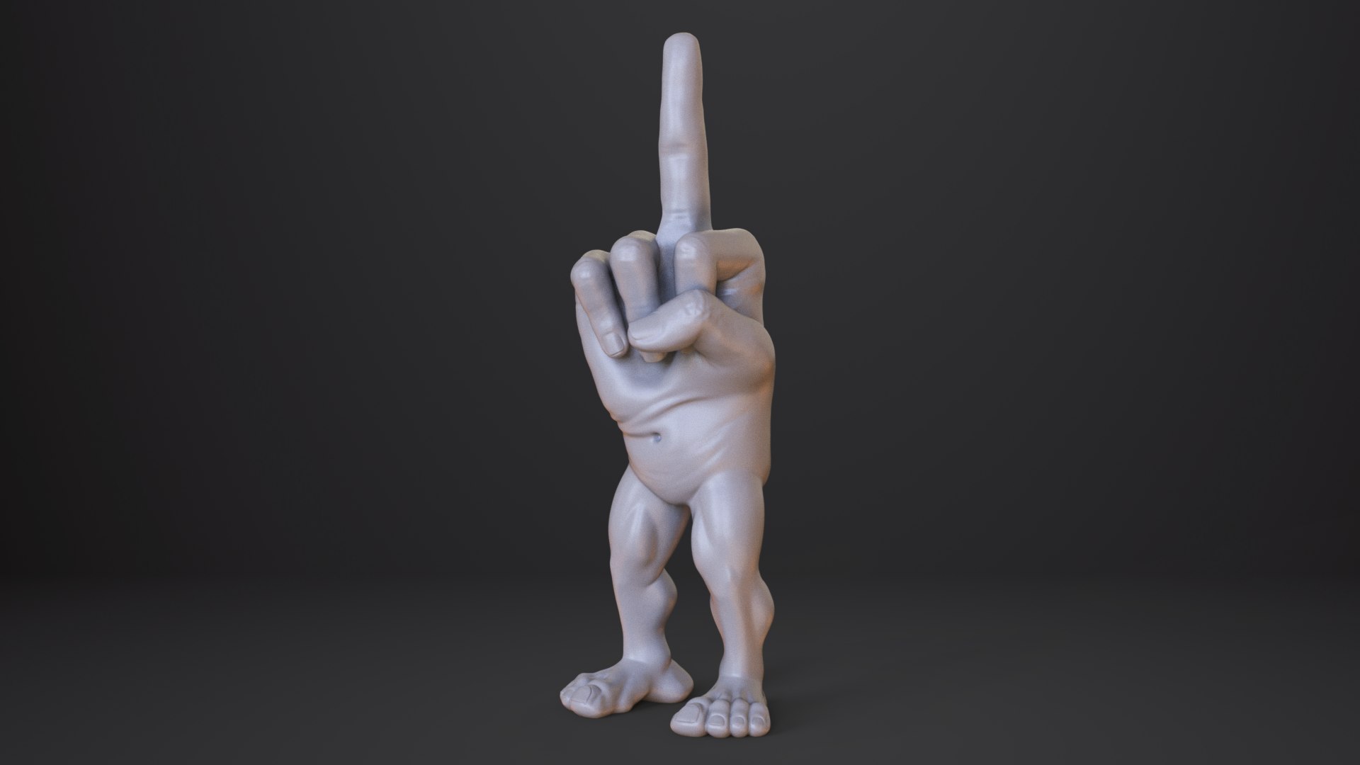 Hand Monster Character - Middle Finger Up Hand Gesture 3D Model ...