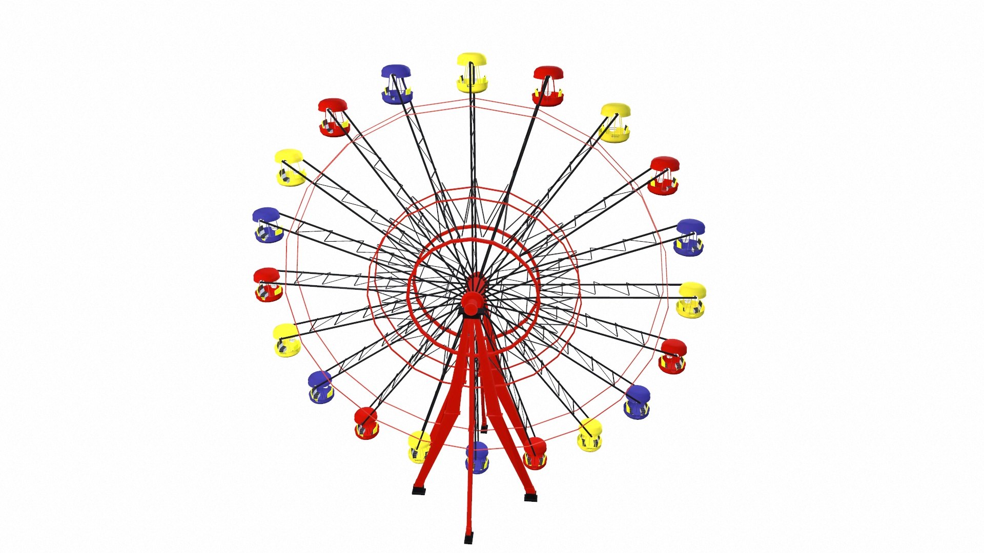 Amusement Park Ferris Wheel Model - TurboSquid 2358485