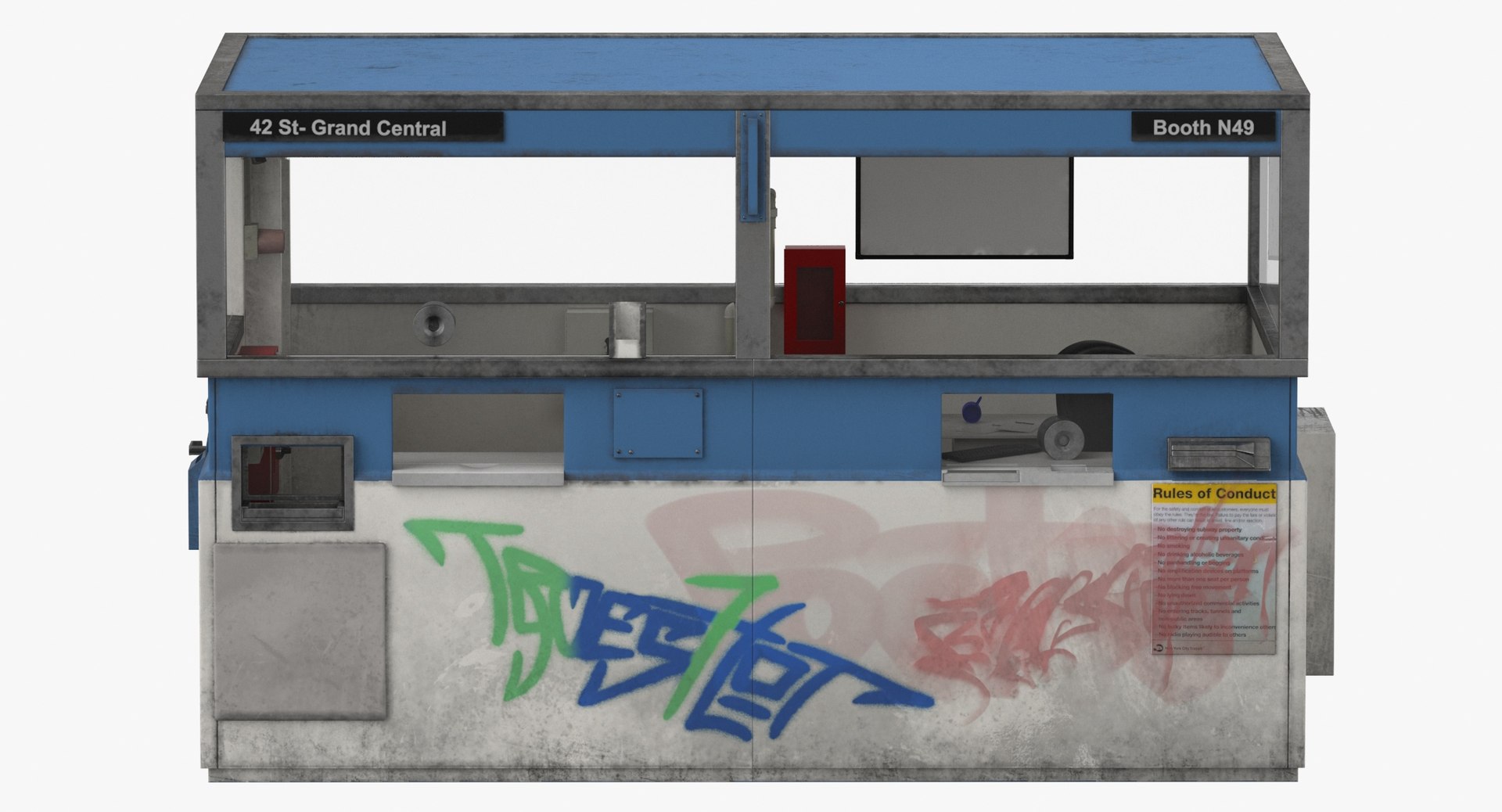 3D Subway Token Booth Damaged - TurboSquid 2071258