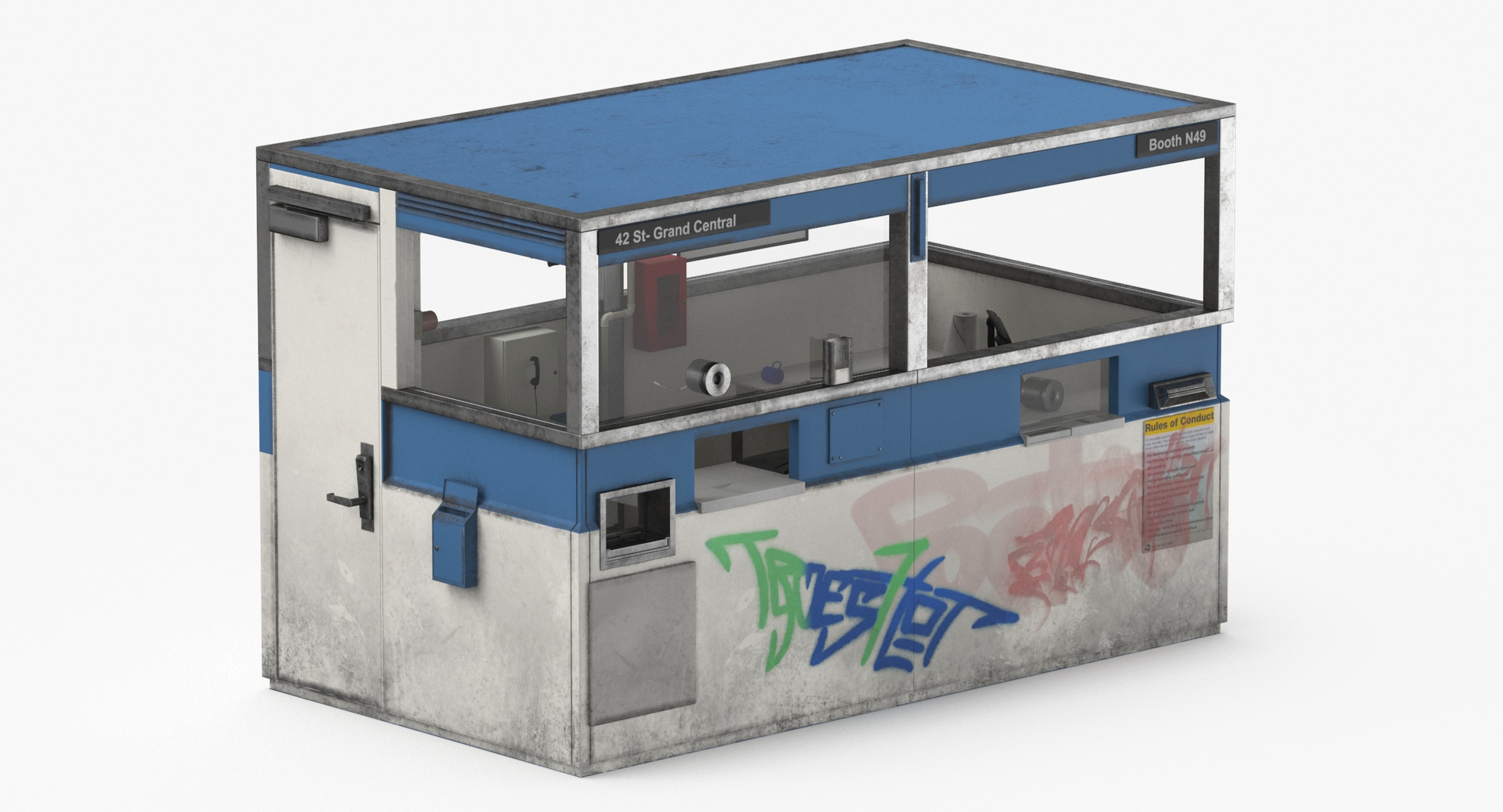 3D Subway Token Booth Damaged - TurboSquid 2071258