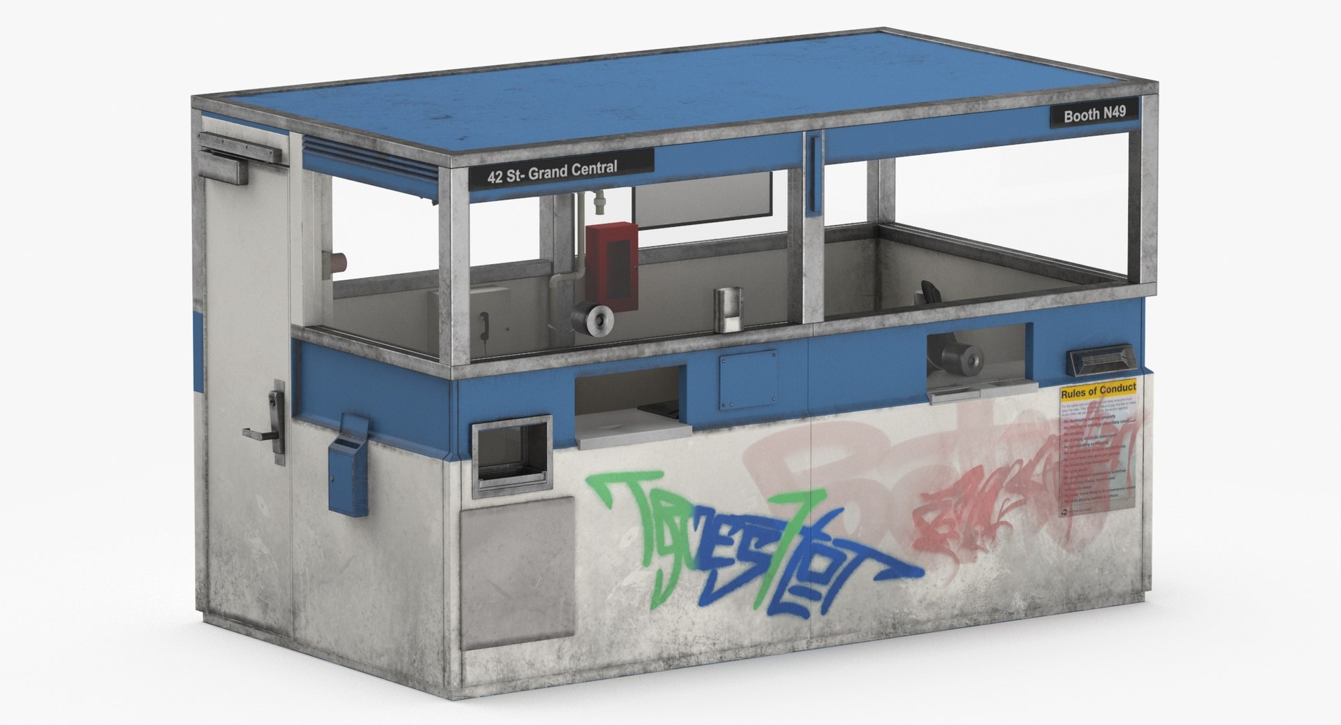 3D Subway Token Booth Damaged - TurboSquid 2071258