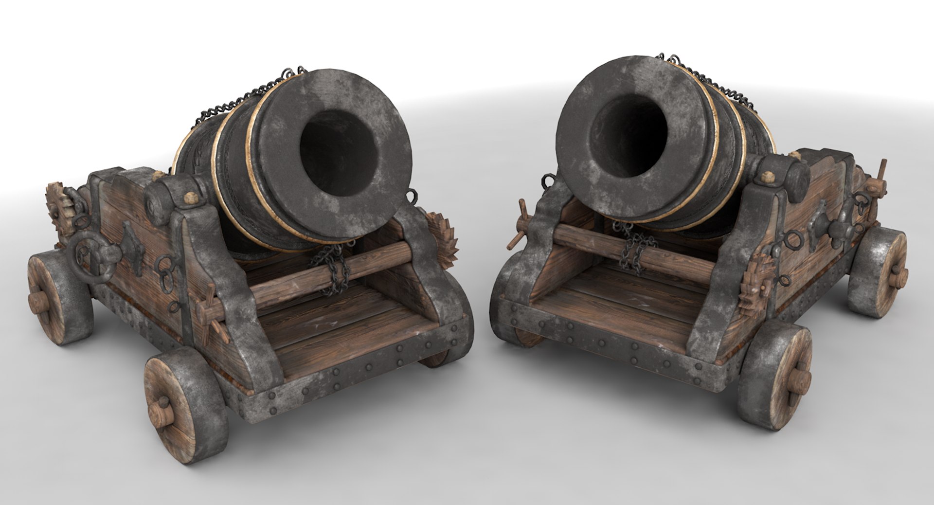 3d model old cannon mortar