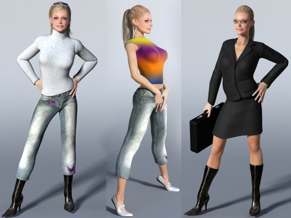 lady woman female 3d model