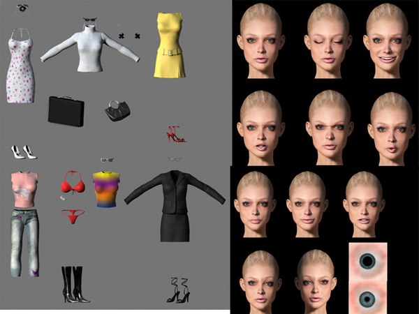 lady woman female 3d model