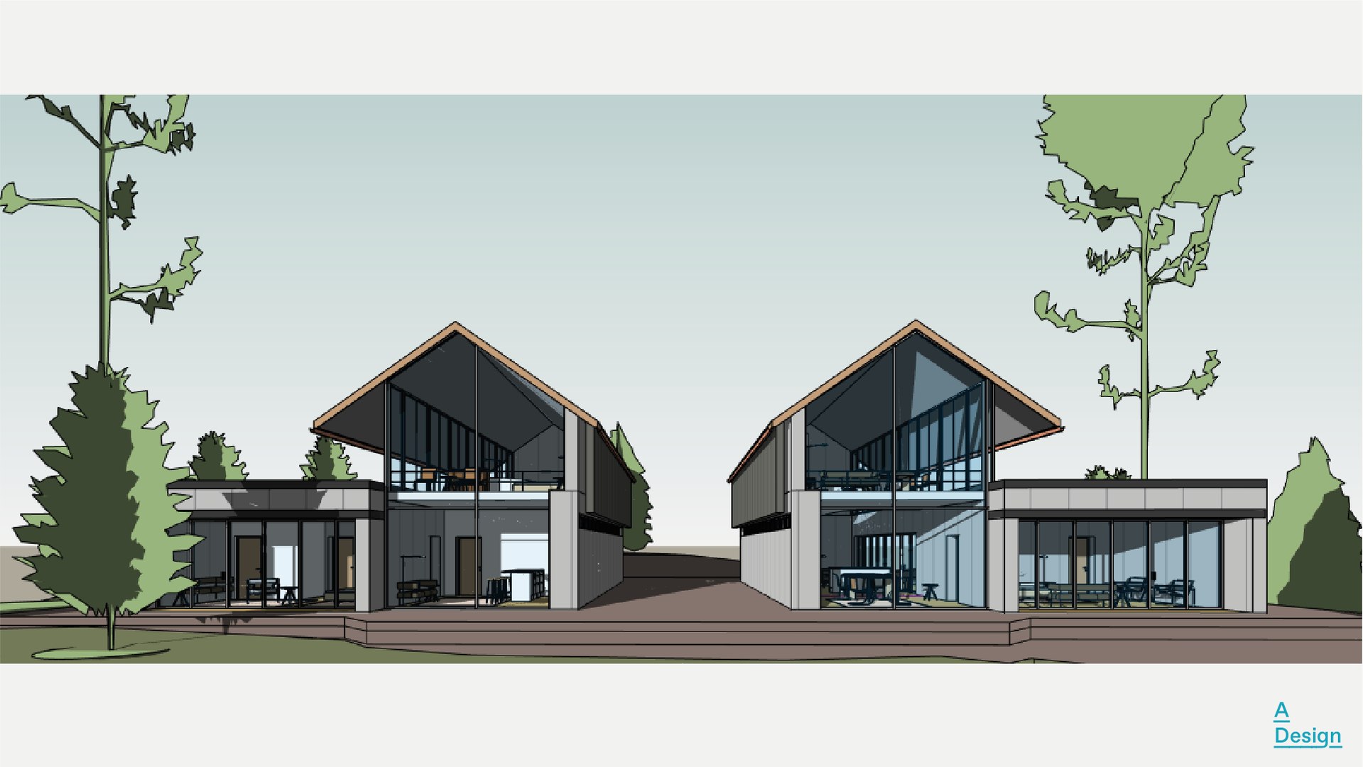 Twin Houses - Revit Model Model - TurboSquid 2017830