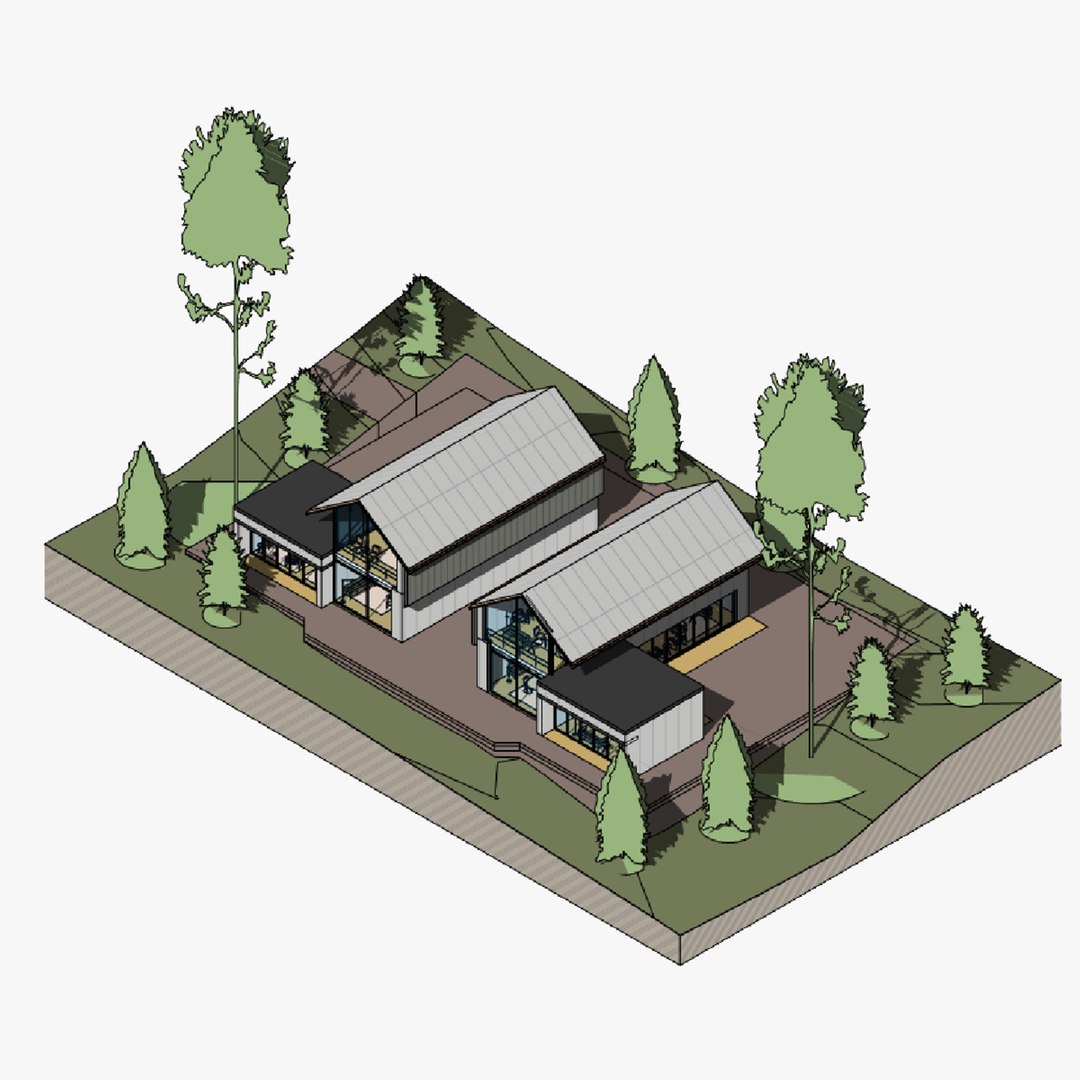 Twin houses - Revit model model - TurboSquid 2017830