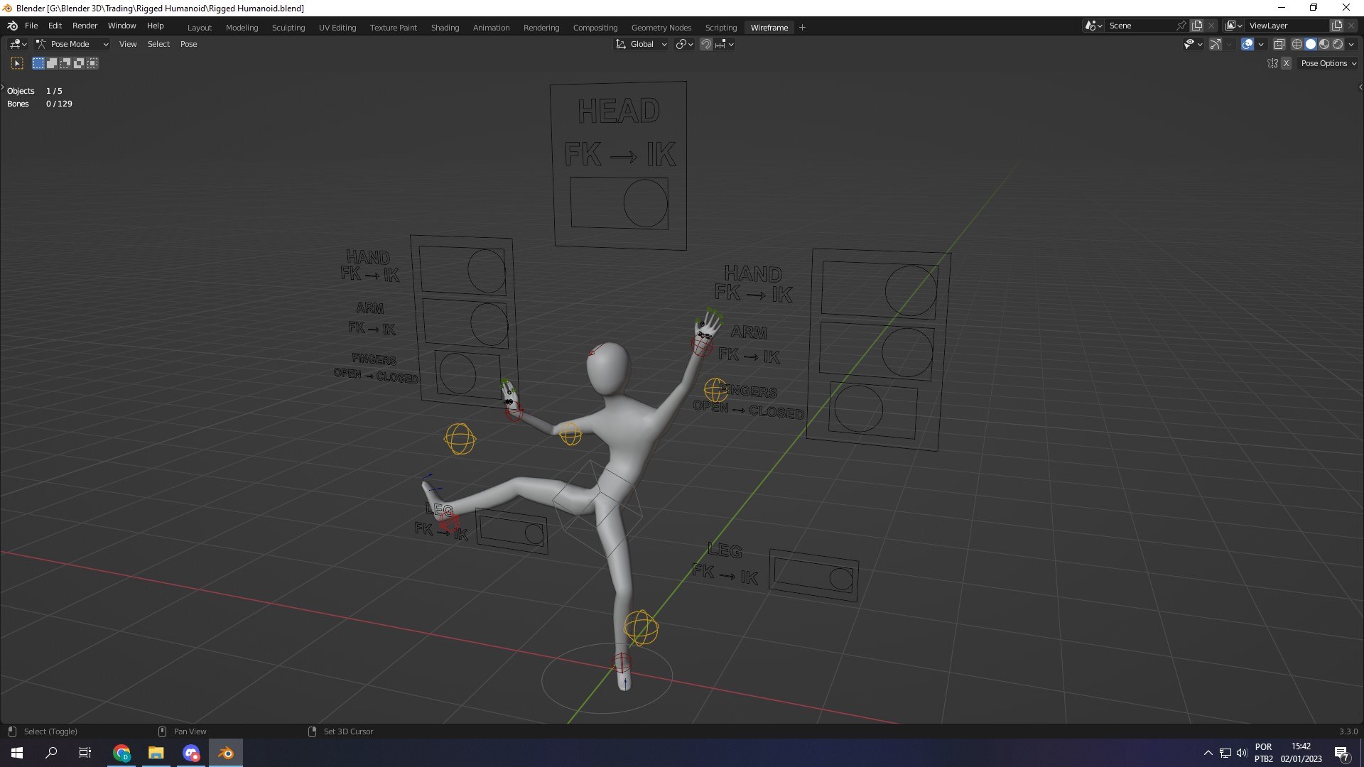 Thin Humanoid Rigged 3D Model - TurboSquid 2008403