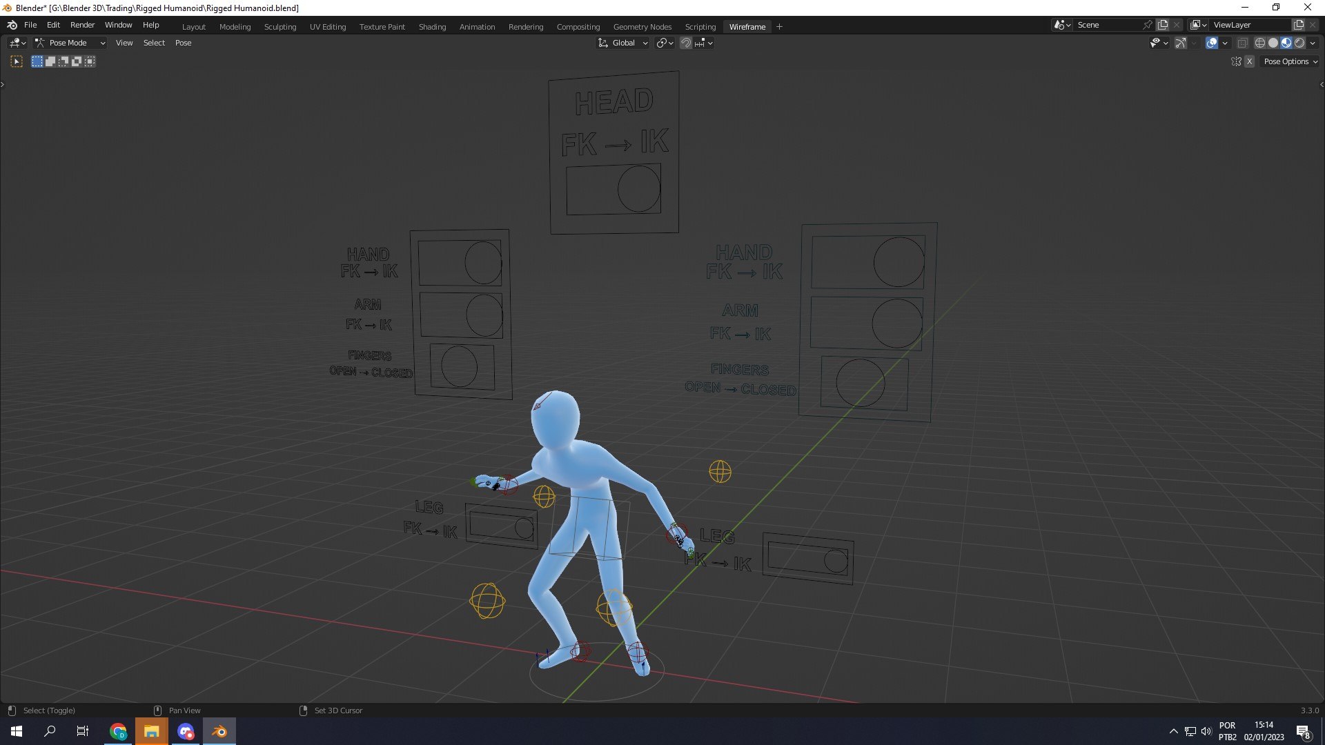 Thin Humanoid Rigged 3D Model - TurboSquid 2008403