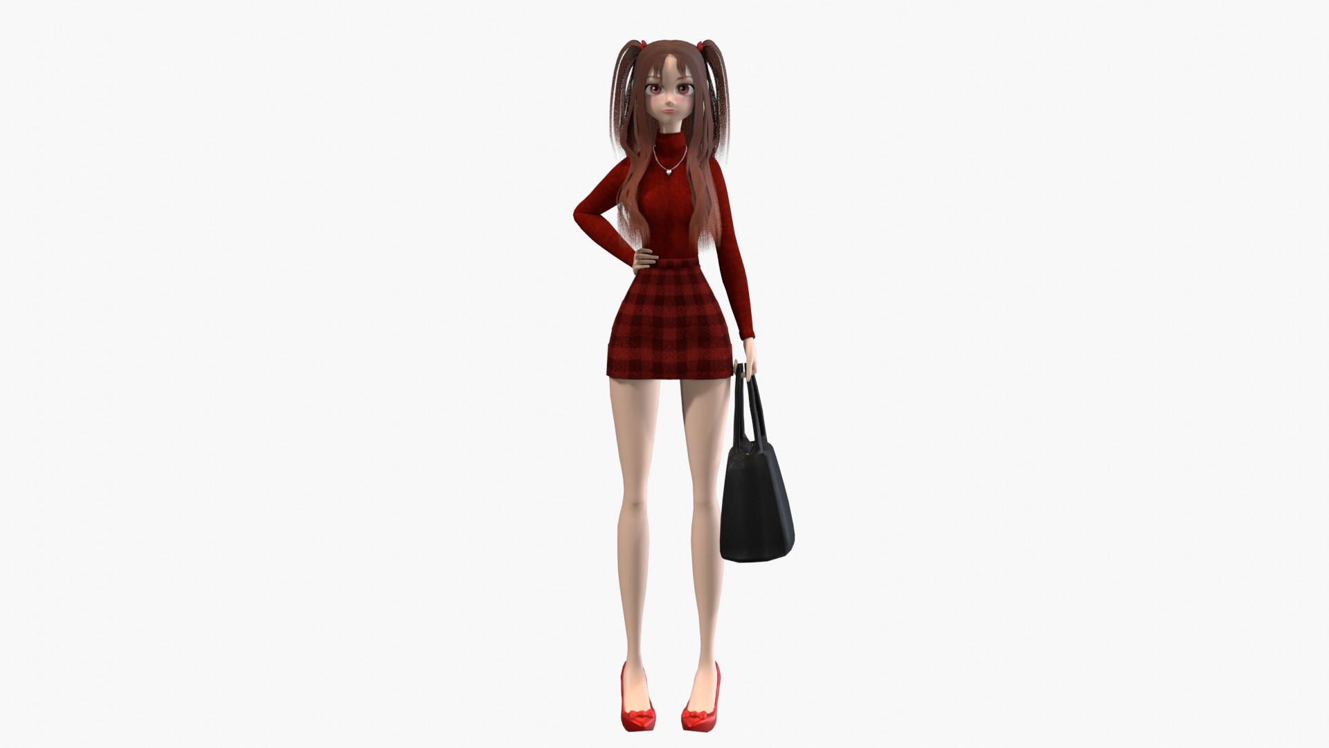 3D girl in red outfit - TurboSquid 1886890