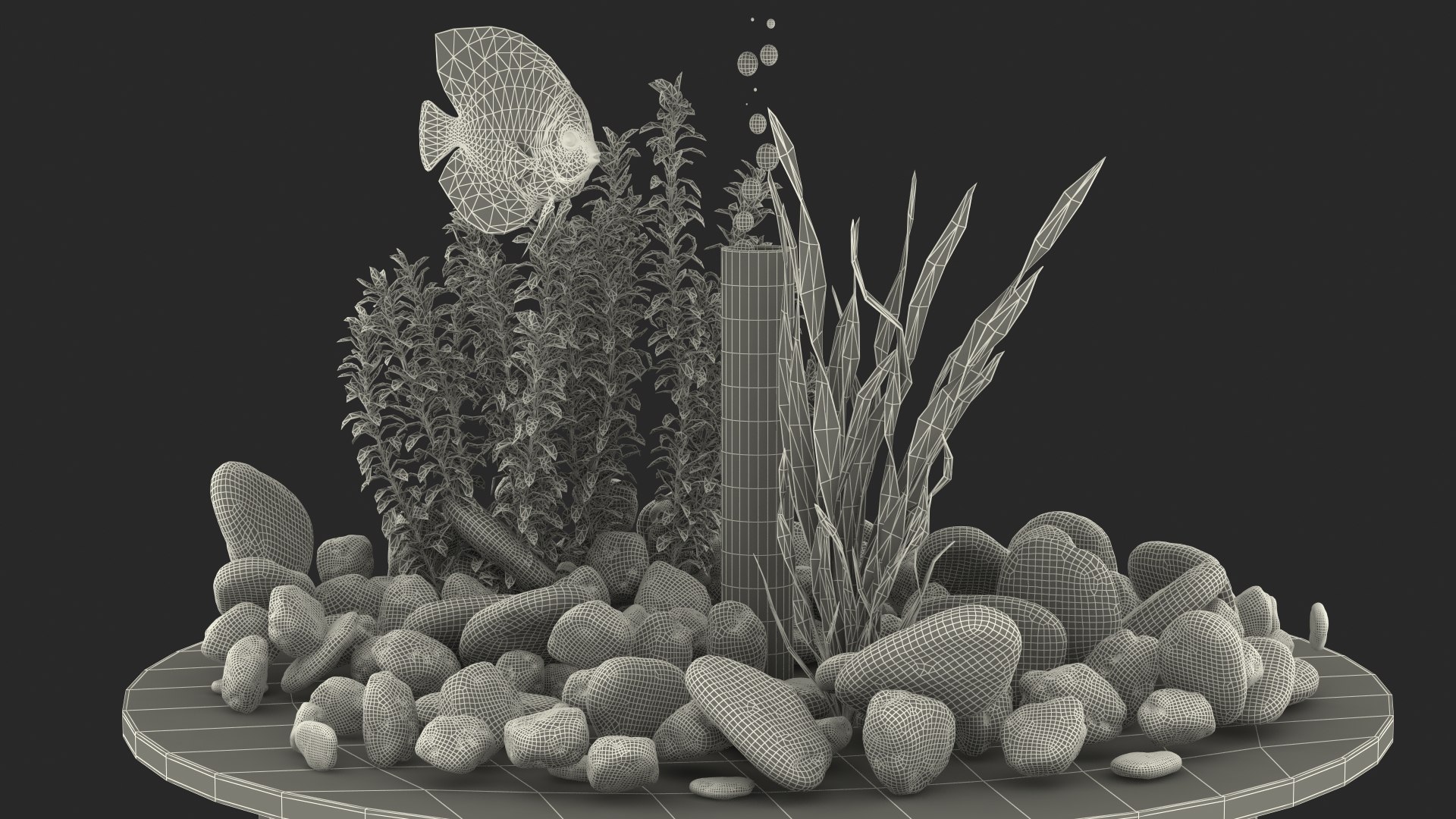 Black Cylinder Fish Tank 3D Model - TurboSquid 2133689