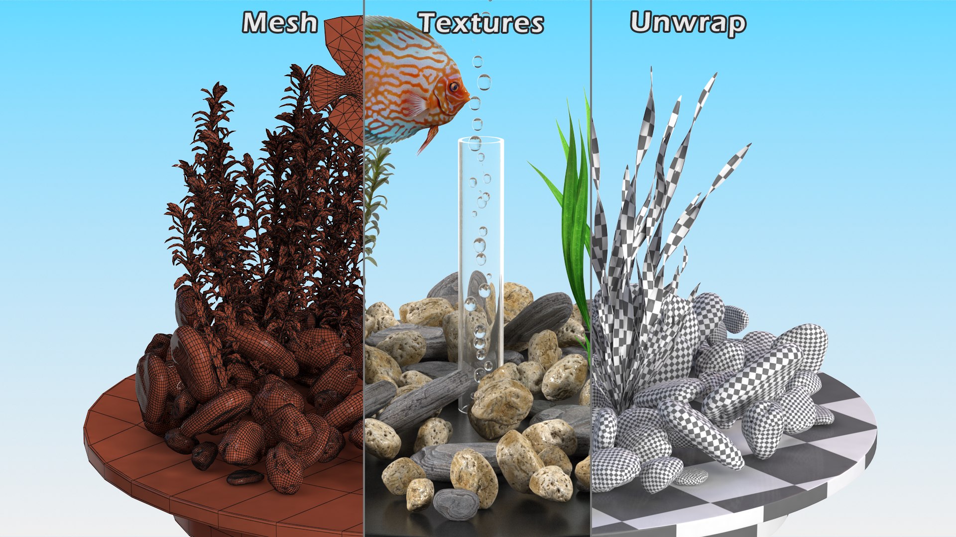 Black Cylinder Fish Tank 3D Model - TurboSquid 2133689