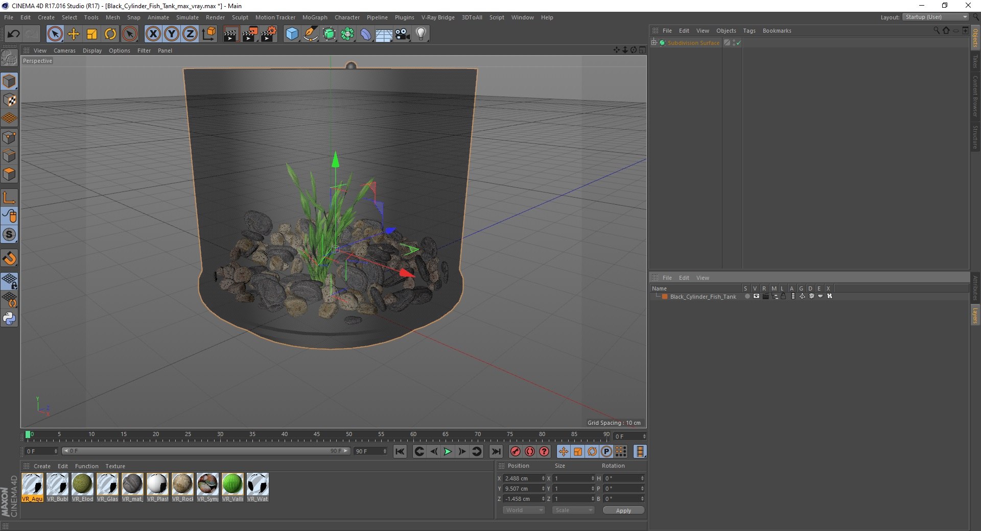 Black Cylinder Fish Tank 3D model - TurboSquid 2133689