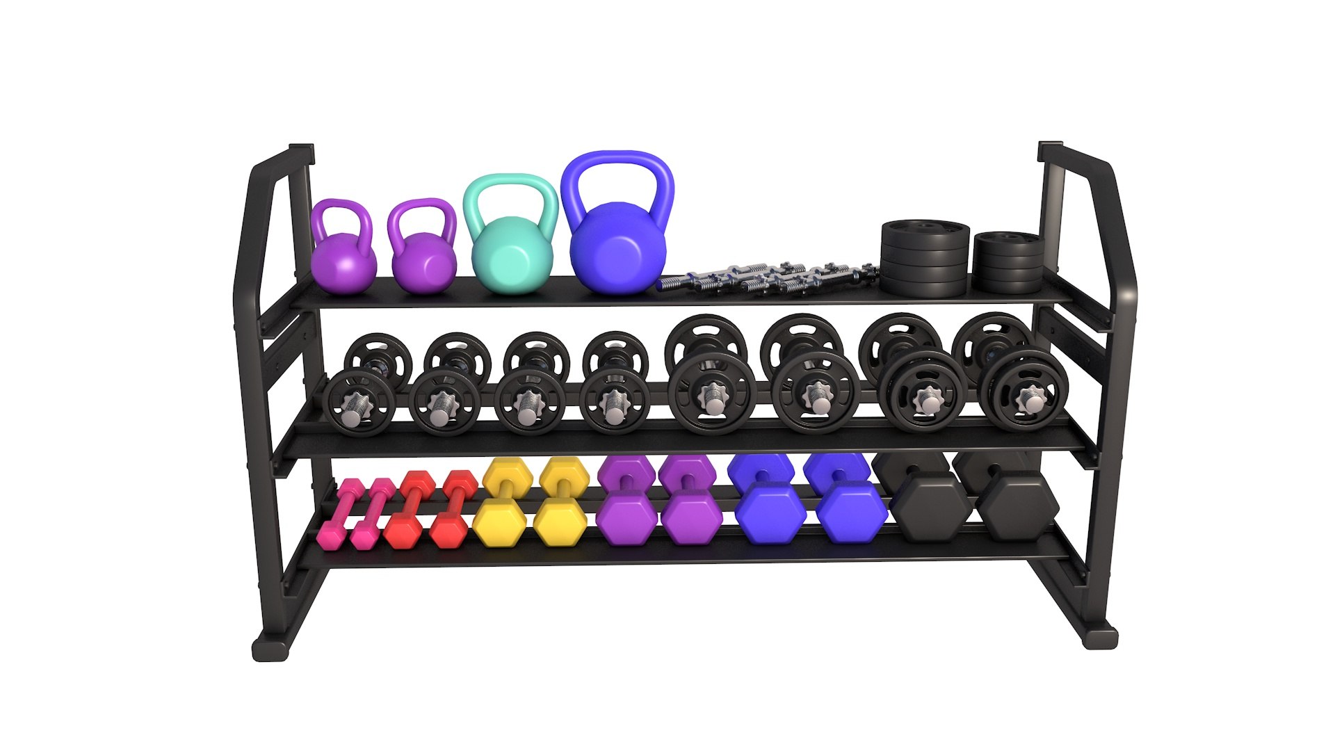 3D Dumbbell Rack Model - TurboSquid 2293611